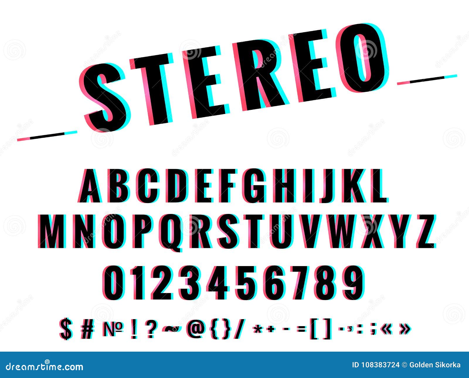 Glitch Alphabet. Font With Distortion Effect. Cartoon Vector ...