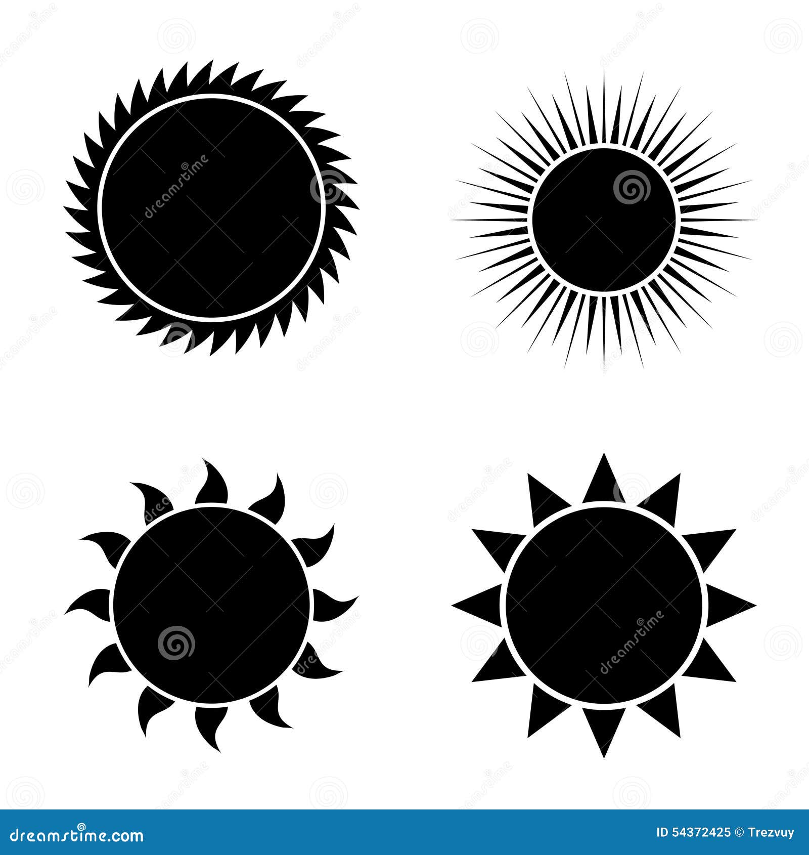 Vector Modern Sun Icons Set on White Stock Vector - Illustration of ...