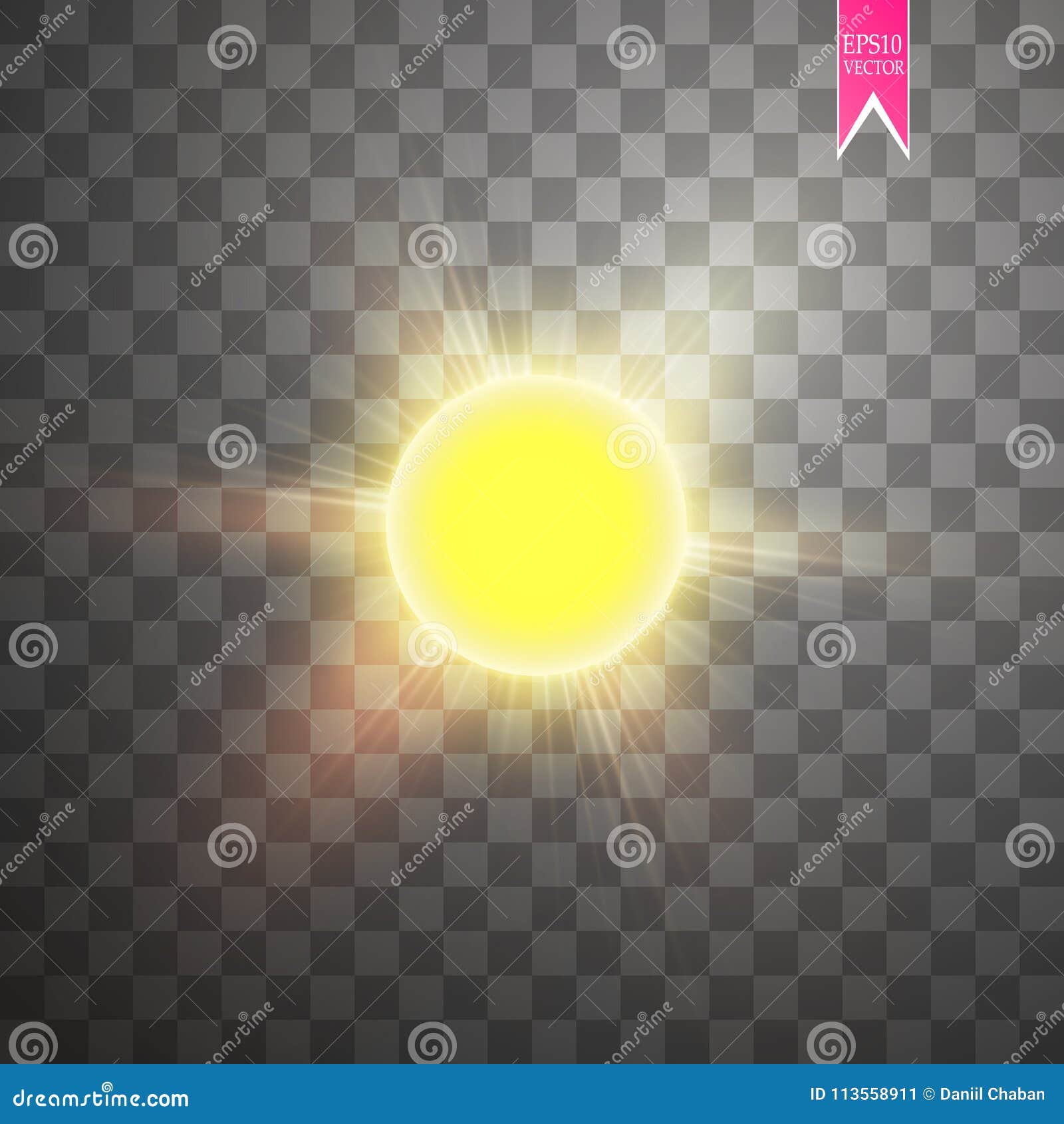 Vector Modern Sun Set on Sample Background. Sunshine Design Stock ...
