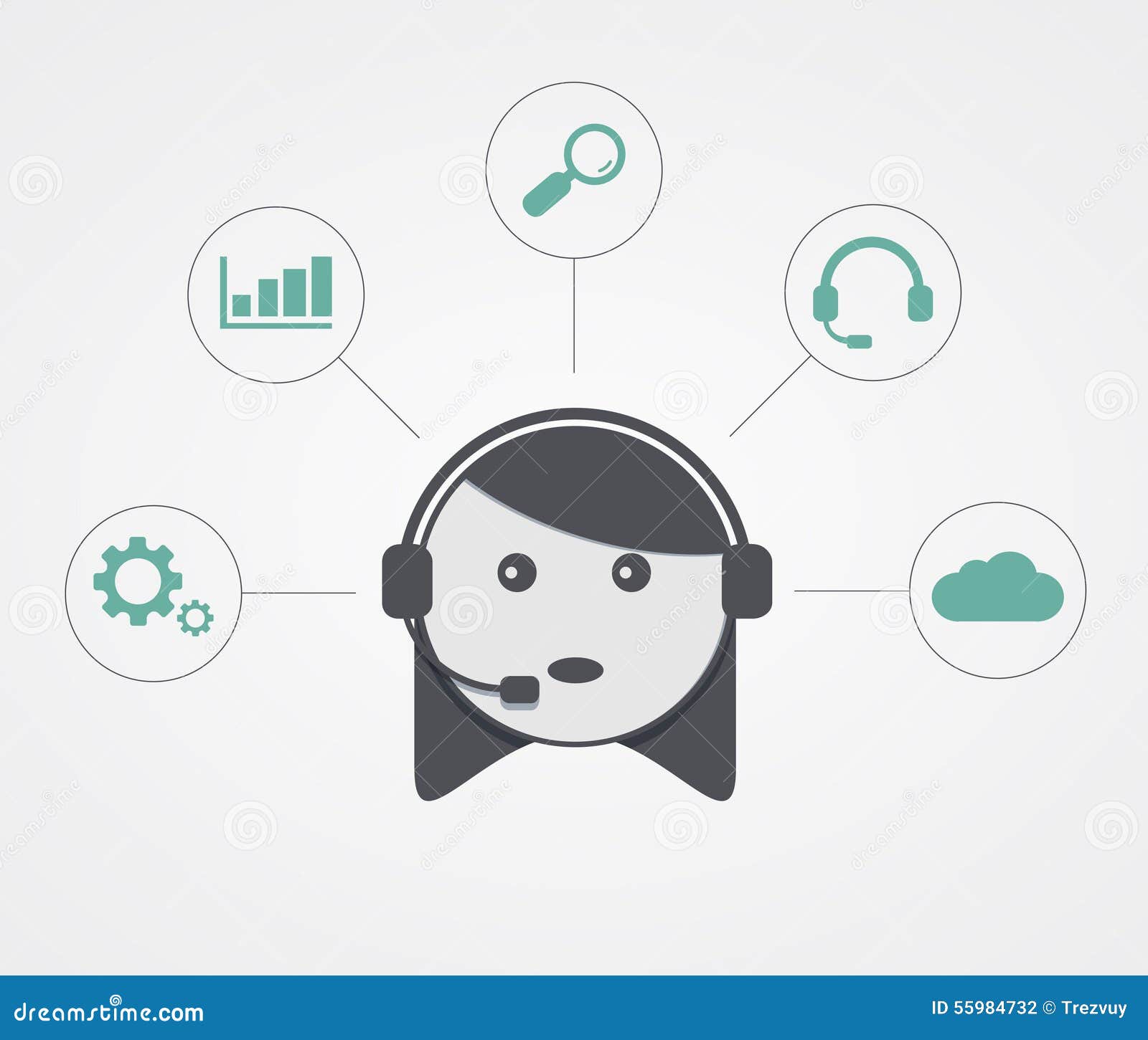 Vector Modern Support Woman with Sample Icon on Stock Vector ...