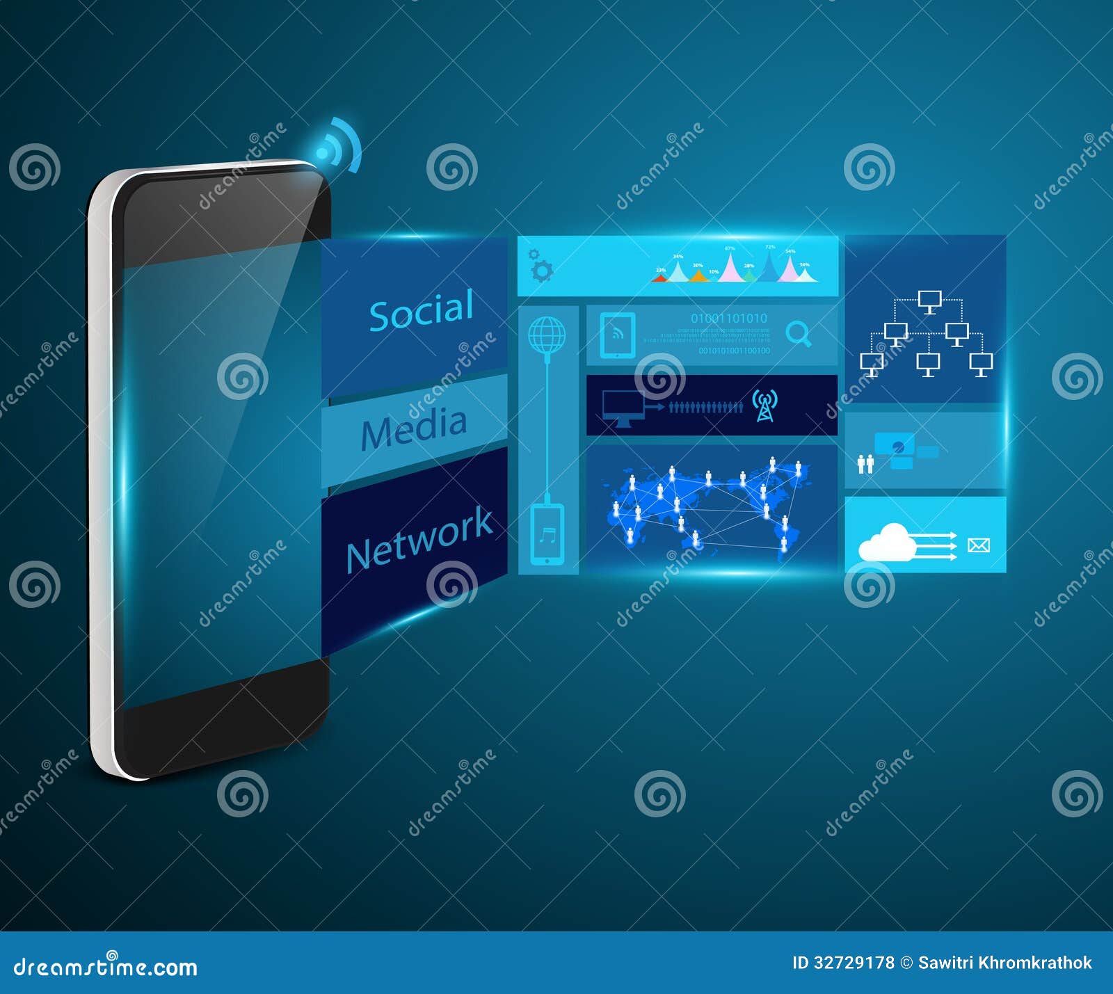 Vector Modern Technologie Bedrijfsconcept Mobiel P Vector Illustratie ...