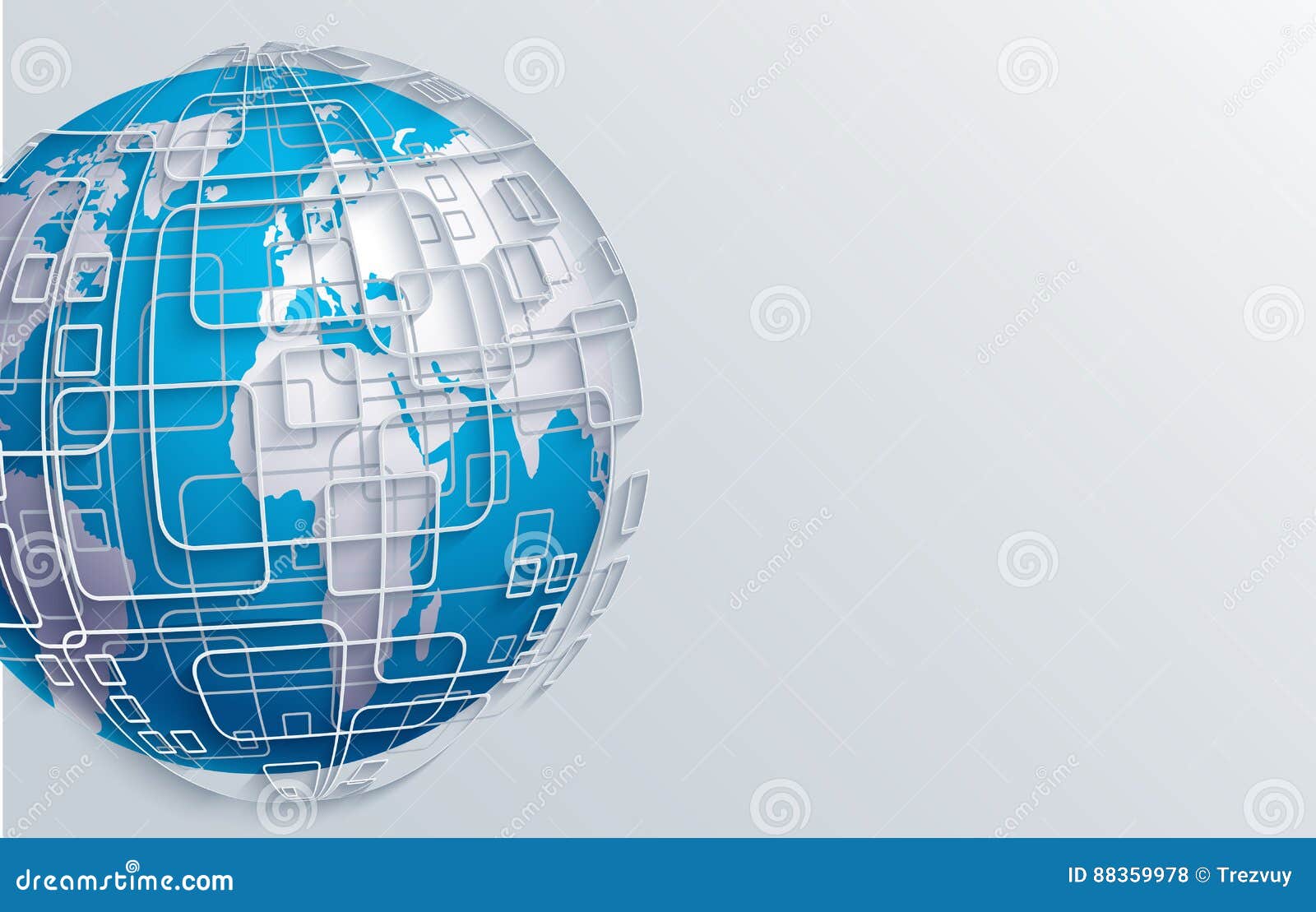 Vector Modern Techology Concept Background. Global World Backdrop ...