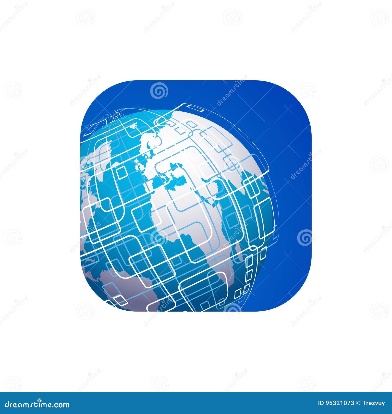 Techology World Map And Padlocks Icons -Technology Security Concept ...