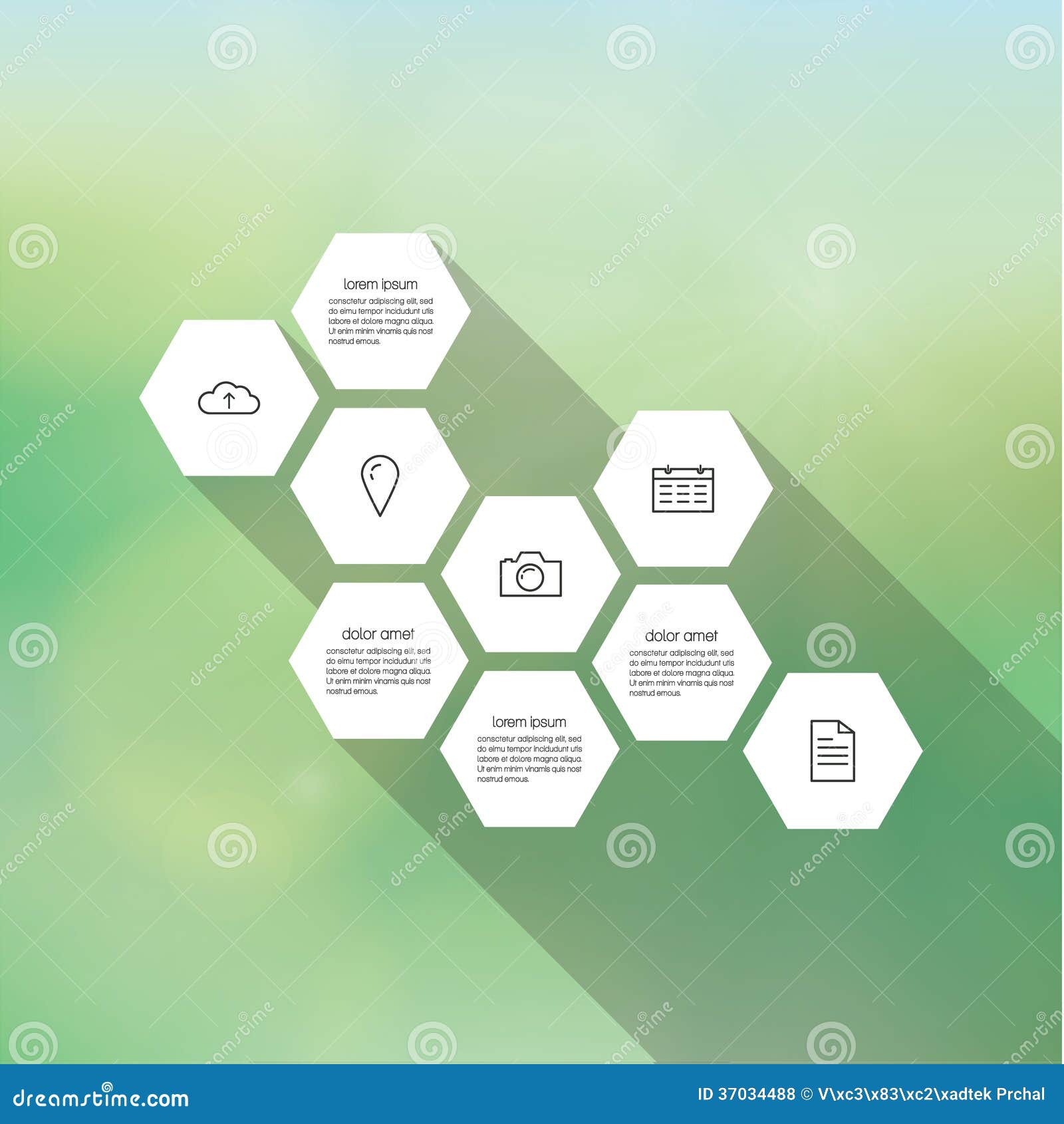 Vector Modern Template. Septagon Mosaic with Clean Flat Shadow a Stock ...