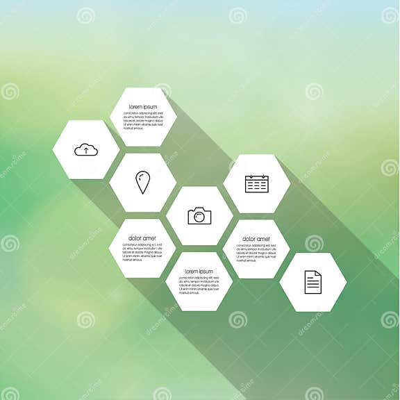 Vector Modern Template. Septagon Mosaic with Clean Flat Shadow a Stock ...