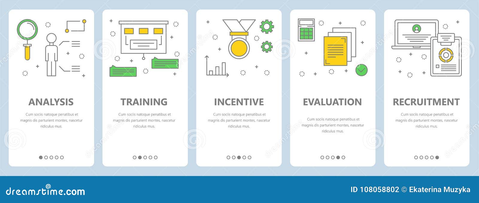 Vector Modern Thin Line Art Style Human Resources Concept Banners Stock ...