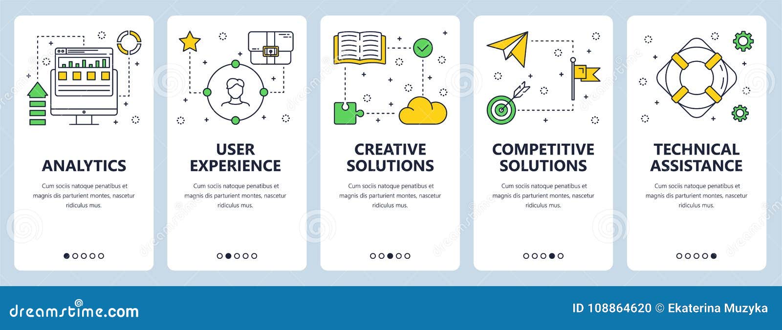 Vector Modern Thin Line Business Analytics Concept Web Banners Stock ...