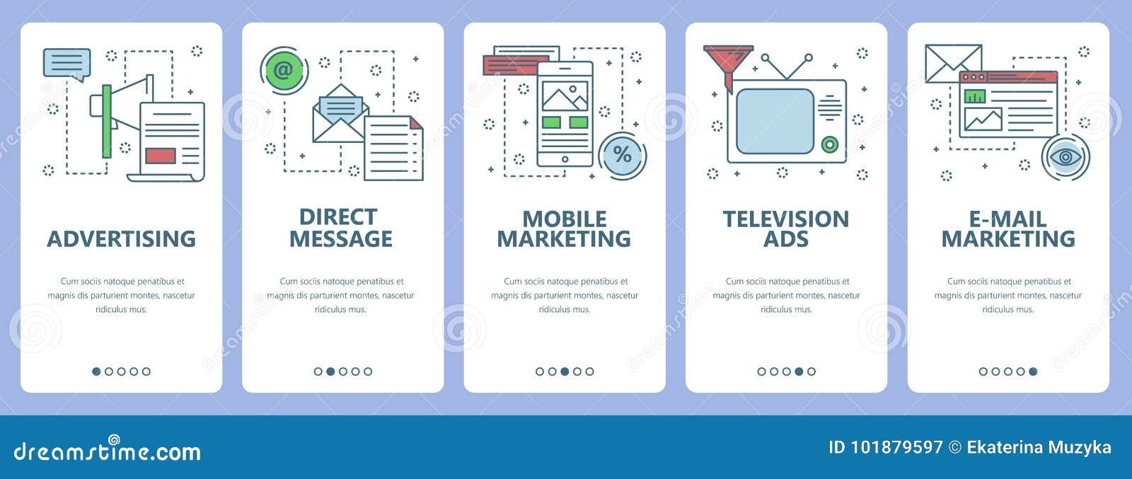 Vector Modern Thin Line Flat Design Advertising Concept Vertical ...