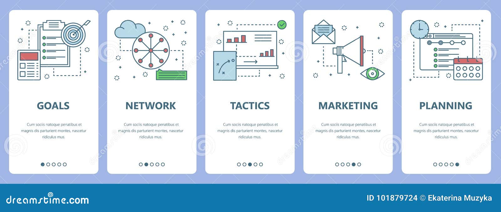 Vector Modern Thin Line Flat Design Business Concept Vertical Banners ...