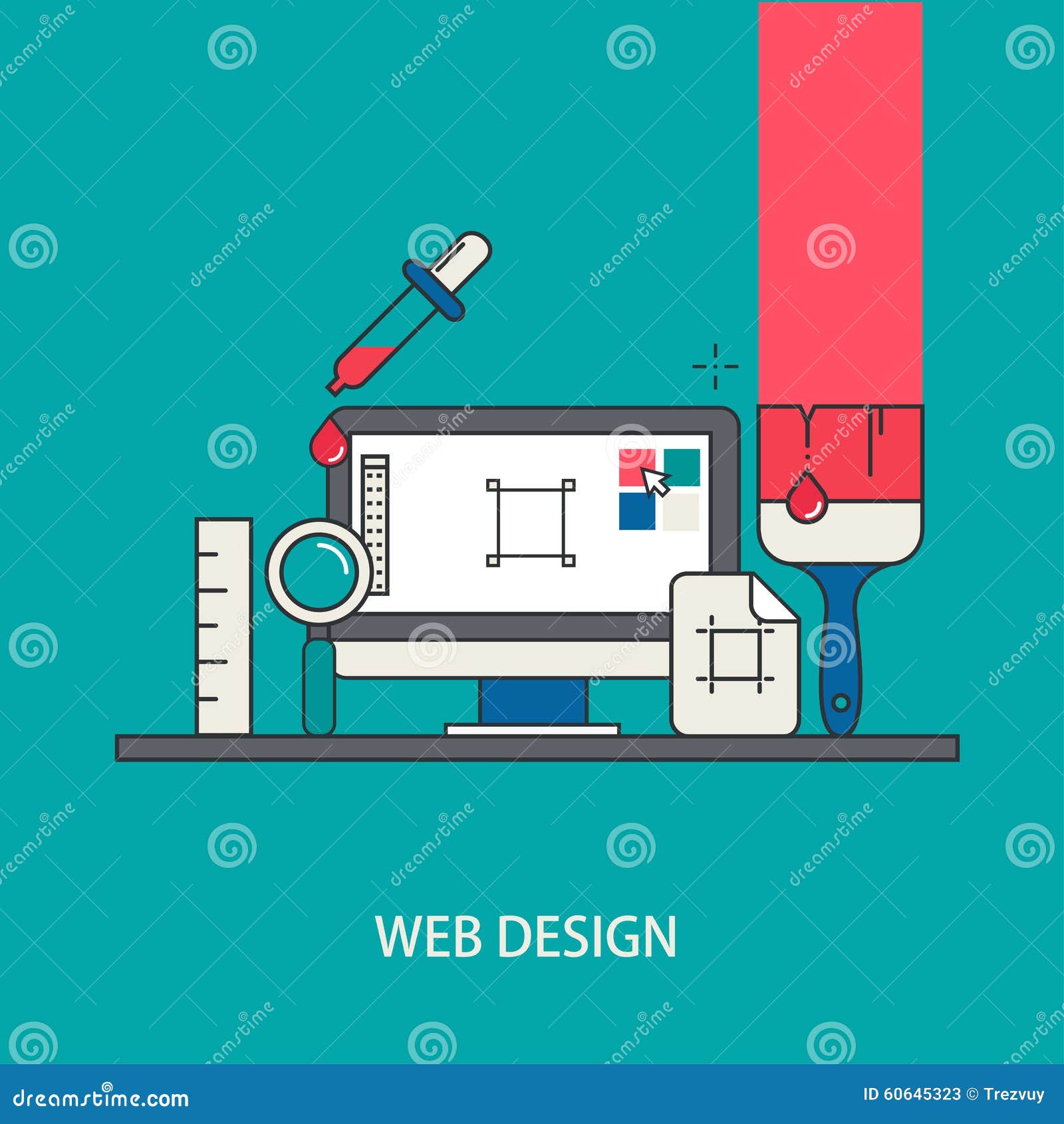 Vector Modern Thin Line Flat Design Stock Vector - Illustration of idea ...