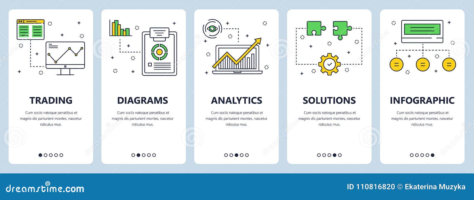 Vector Modern Thin Line Trading Vertical Web Banner Set Stock Vector ...