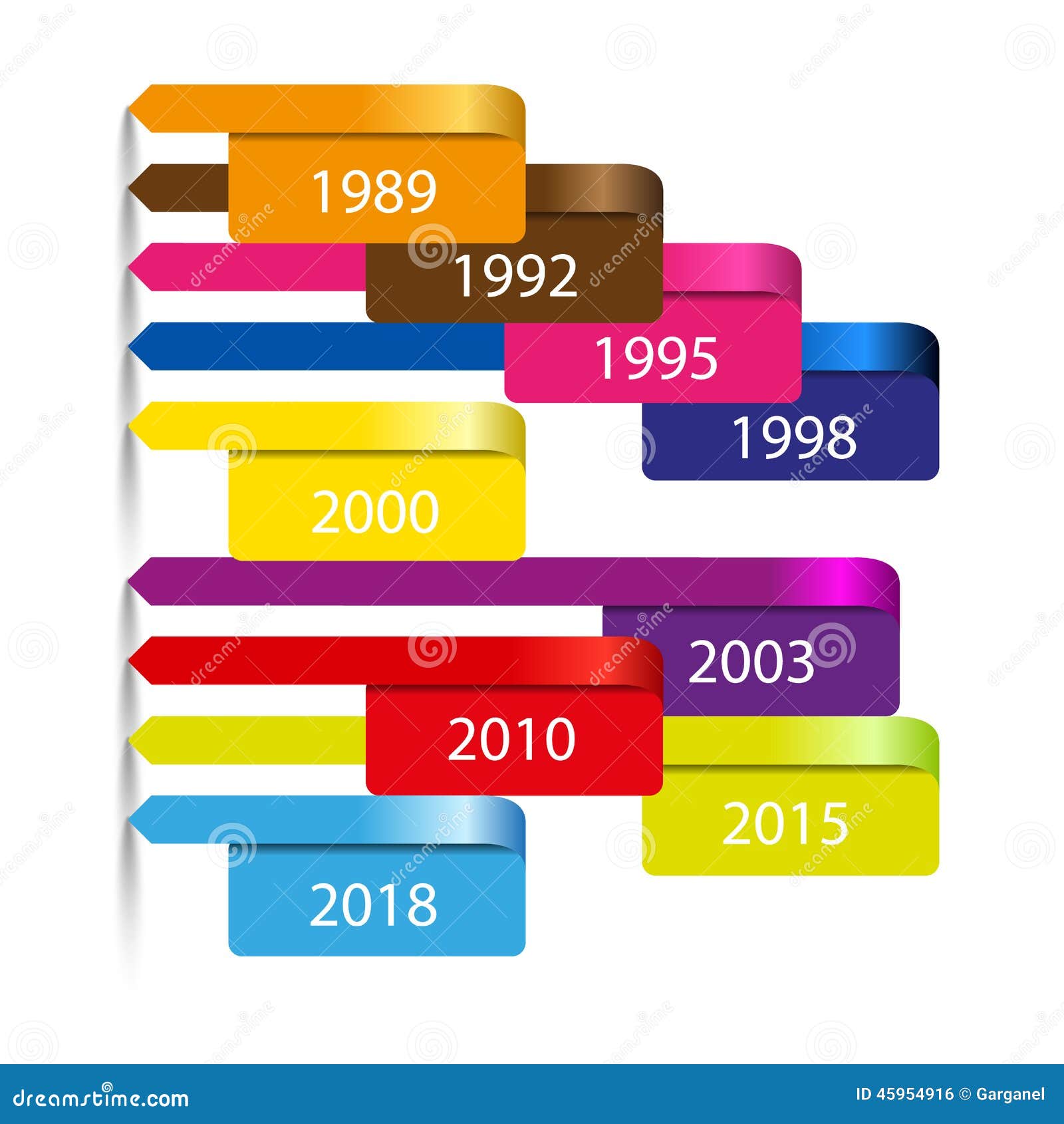 Vector Modern Time Line Info Graphic Background with Pointers Stock ...