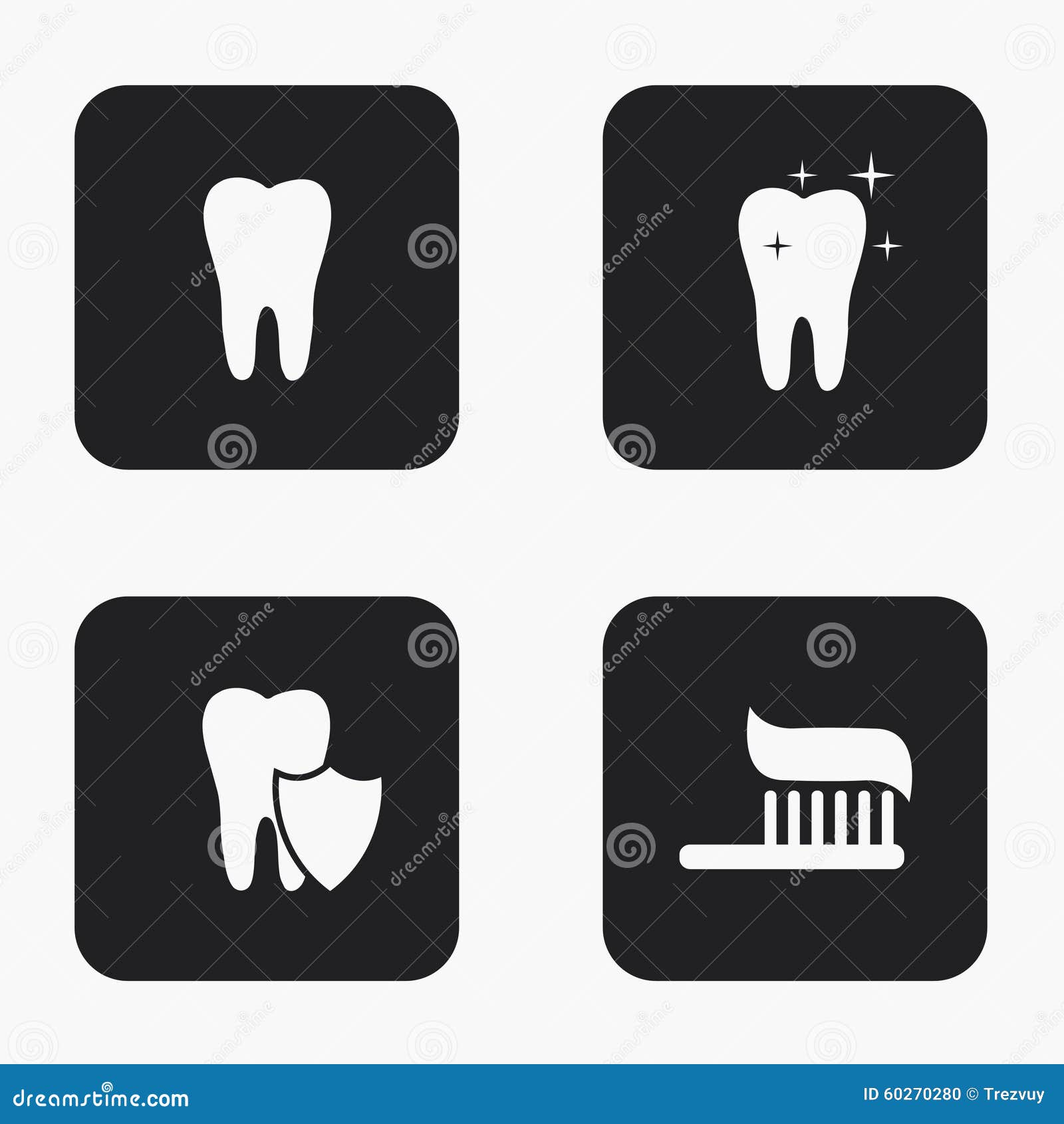 Vector Modern Tooth Icons Set Stock Vector - Illustration of healthy ...