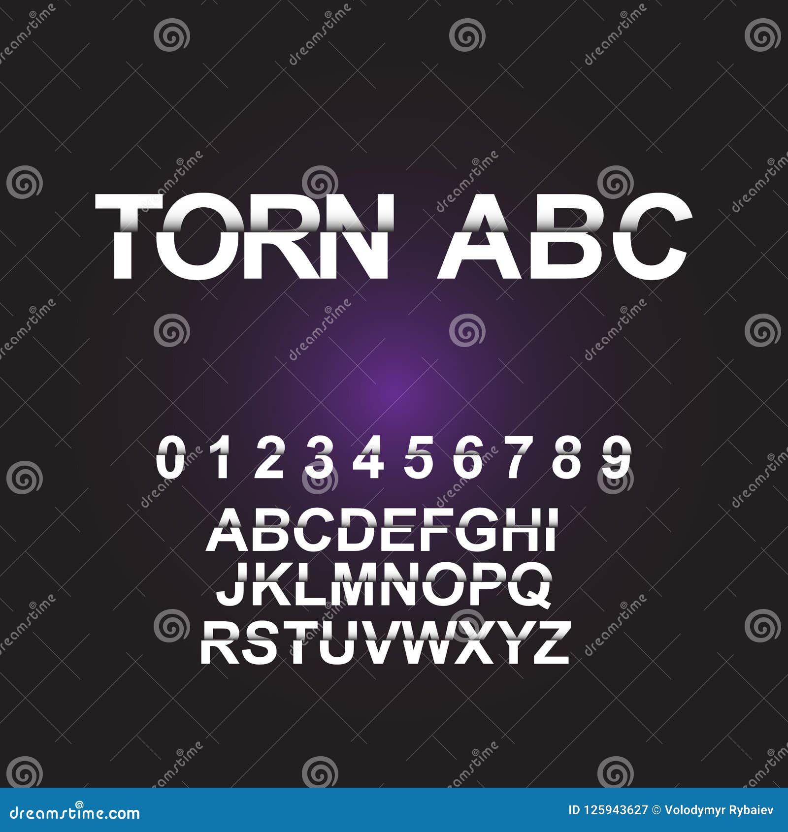Vector of Modern Torn Font and Alphabet. Stock Vector - Illustration of ...