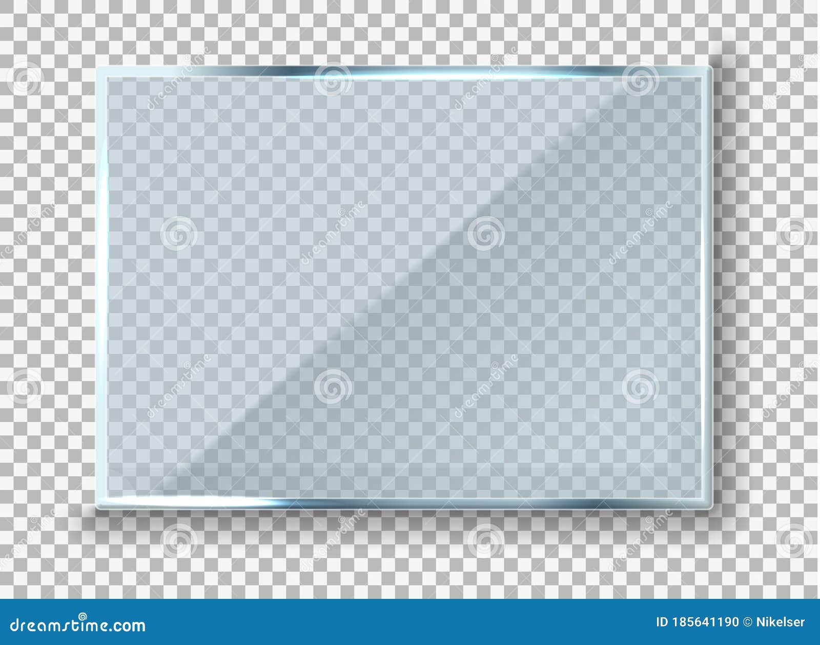 Vector Modern Transparent Reflecting Glass Banner. Glass Rectangle ...