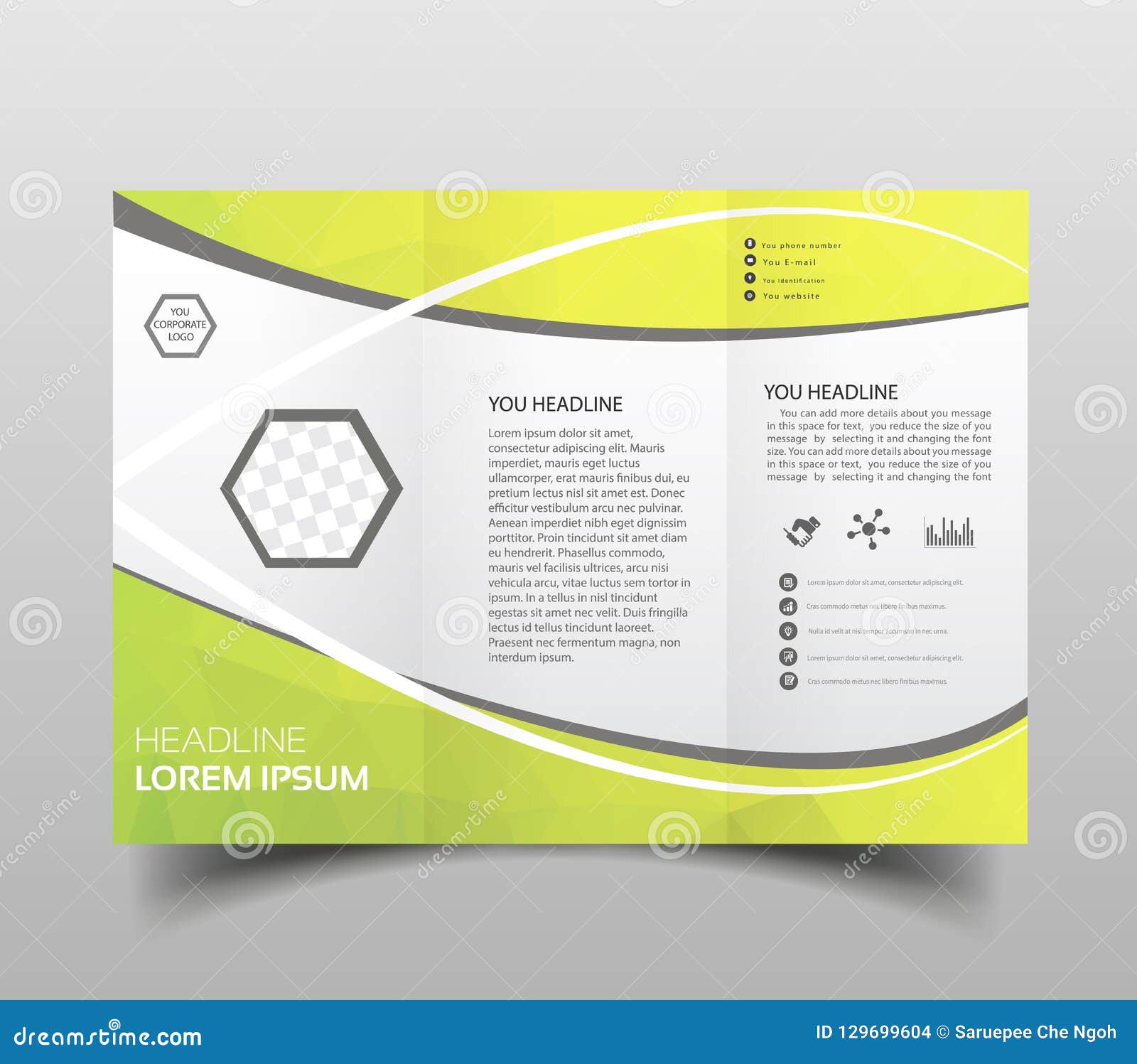Vector Modern Tri-fold Brochure Design Template with Hi-tech Polygonal ... Vector Modern Tri-fold Brochure Design Template with Hi-tech Polygonal ...