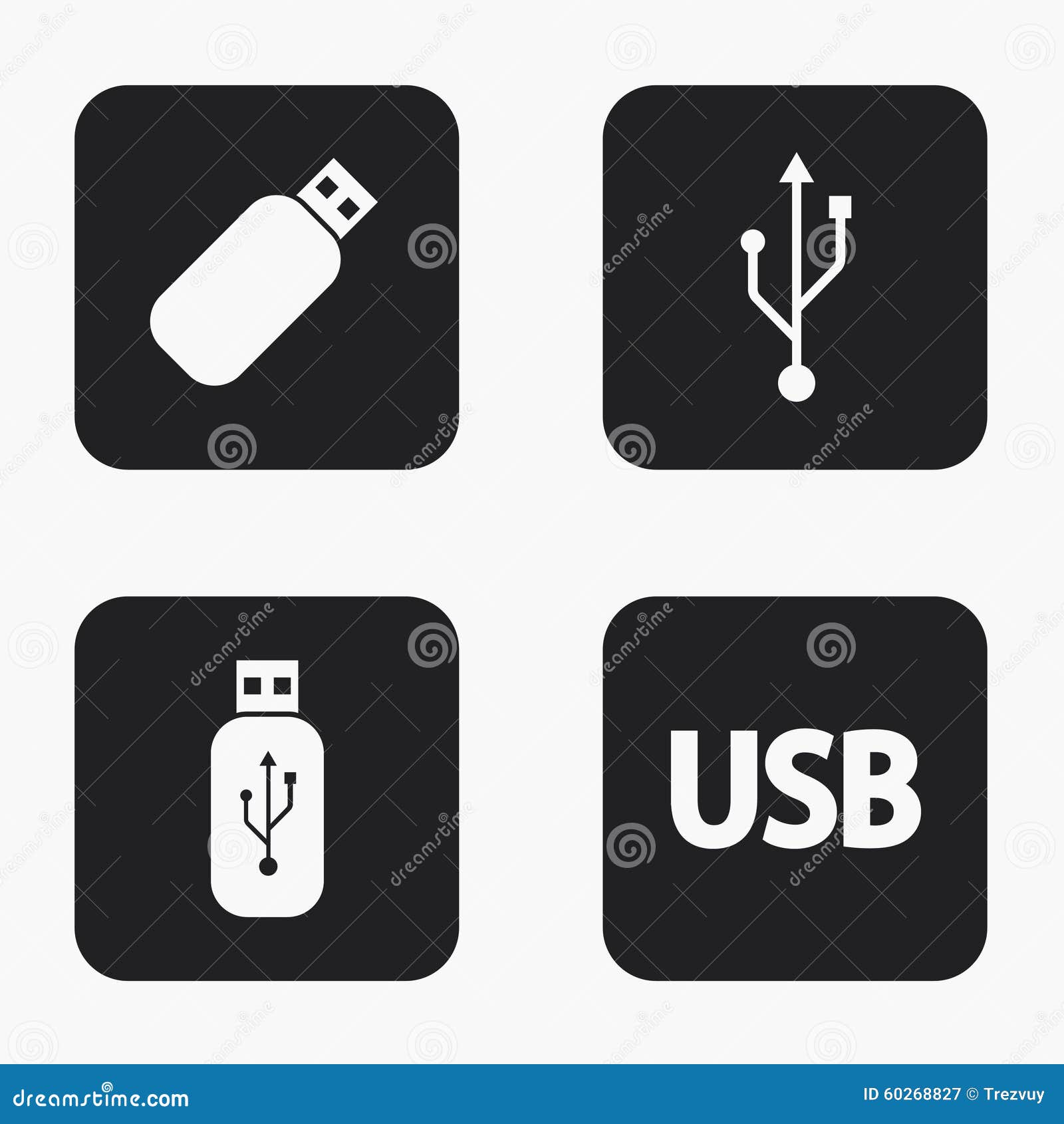 Vector Modern Usb Icons Set Stock Vector - Illustration of isolated ...