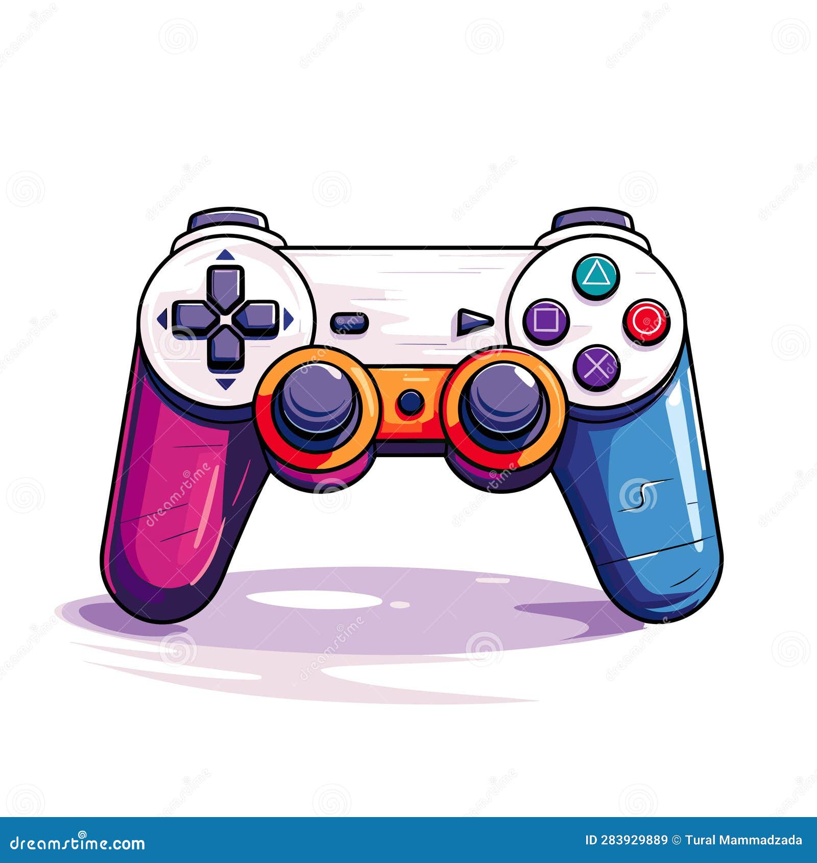 Vector of a Modern Video Game Controller on a Clean White Background ...