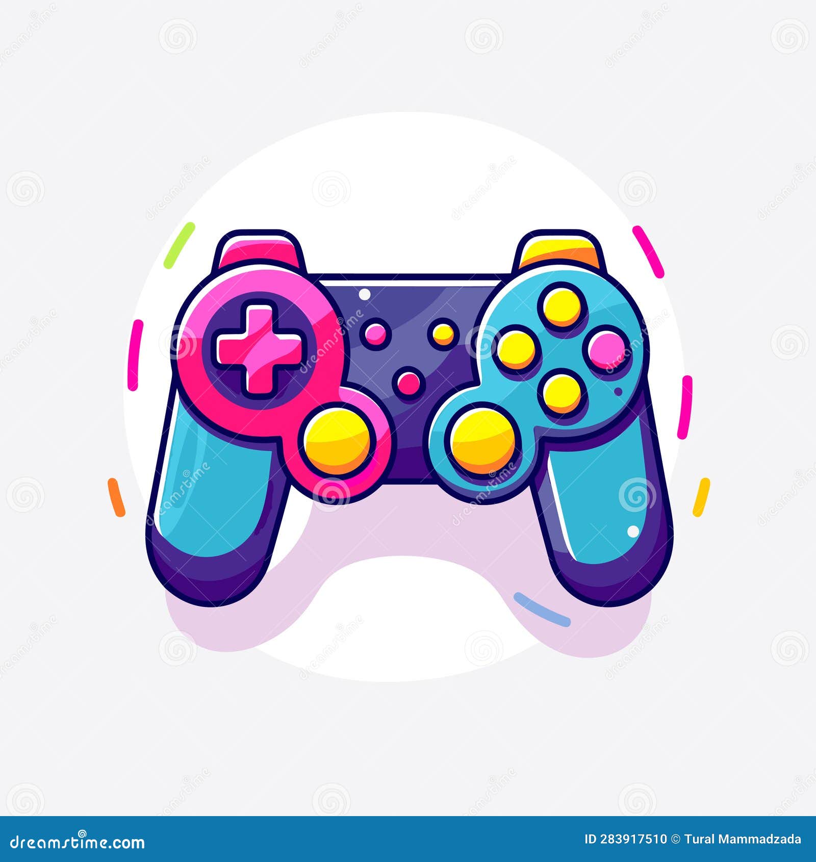 Vector of a Modern Video Game Controller with Vibrant and Colorful ...