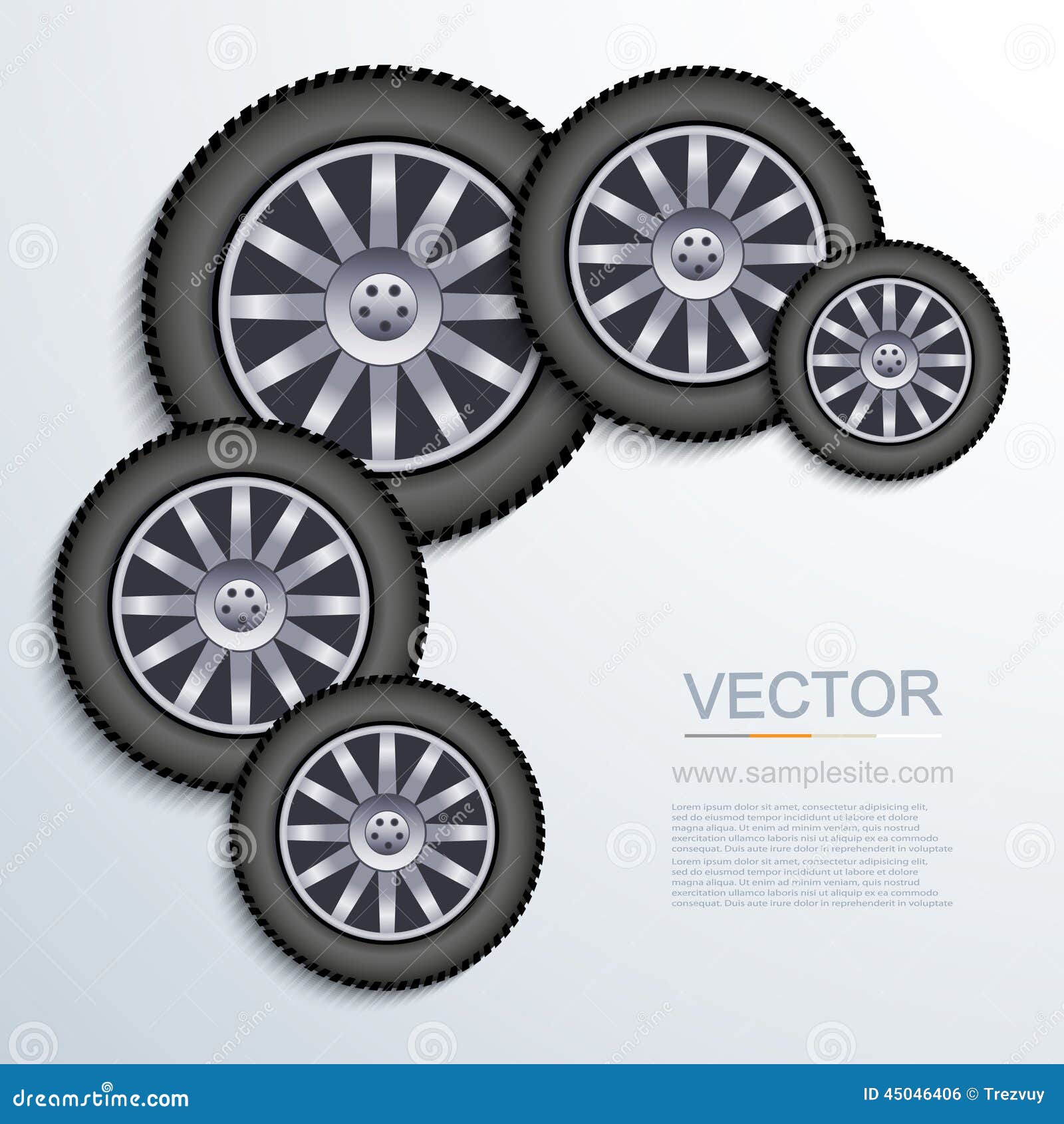 Vector Modern Wheels Background. Stock Vector - Illustration of tyres ...