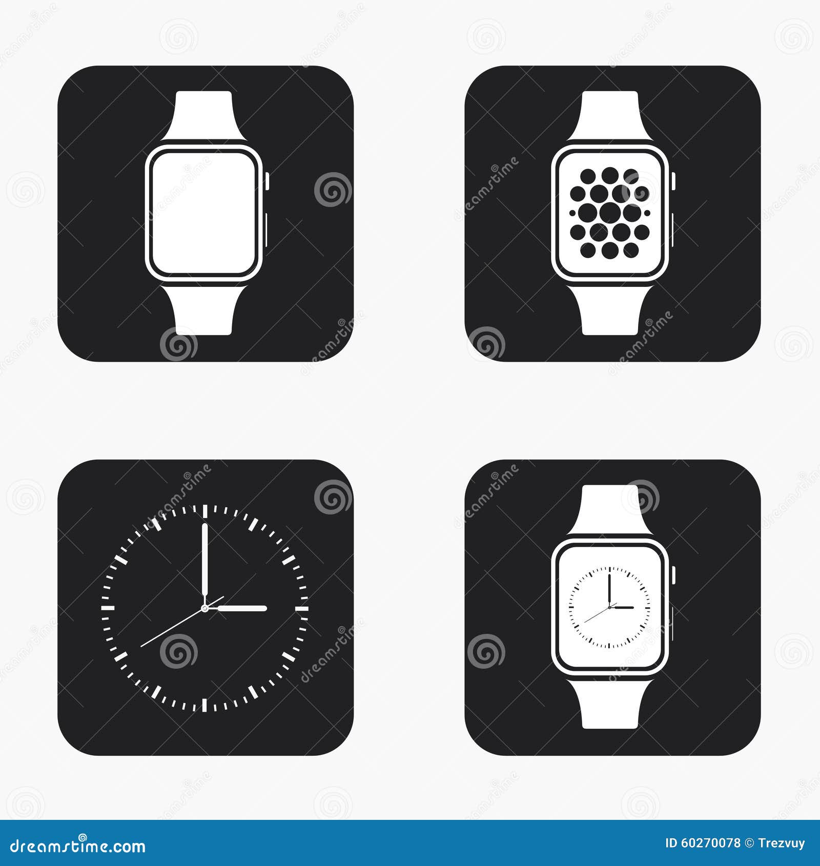 Vector Moderne Geplaatste Smartwatchpictogrammen Vector Illustratie ...