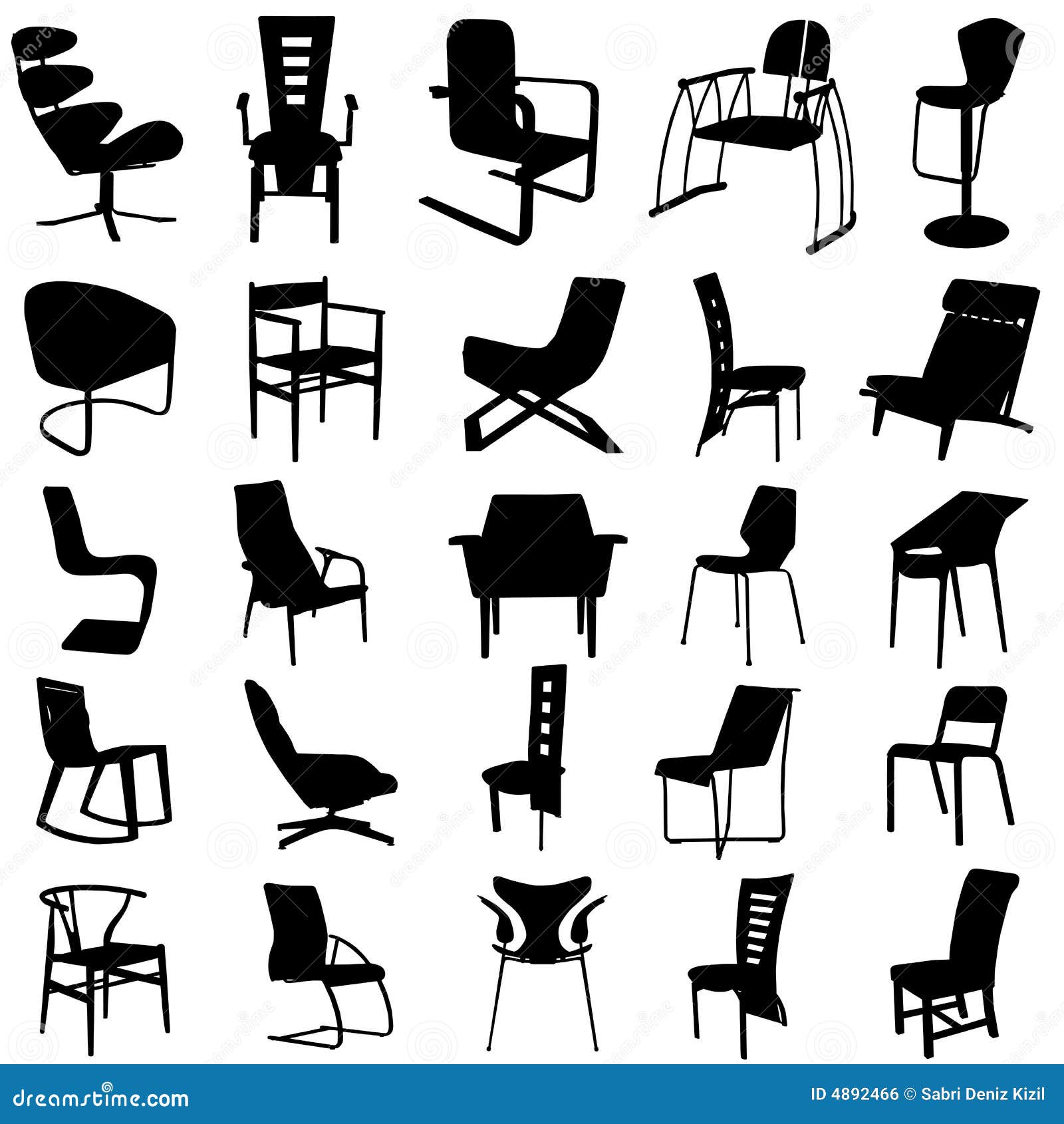 Vector Moderno 2 De La Silla Ilustración del Vector - Ilustración de ...