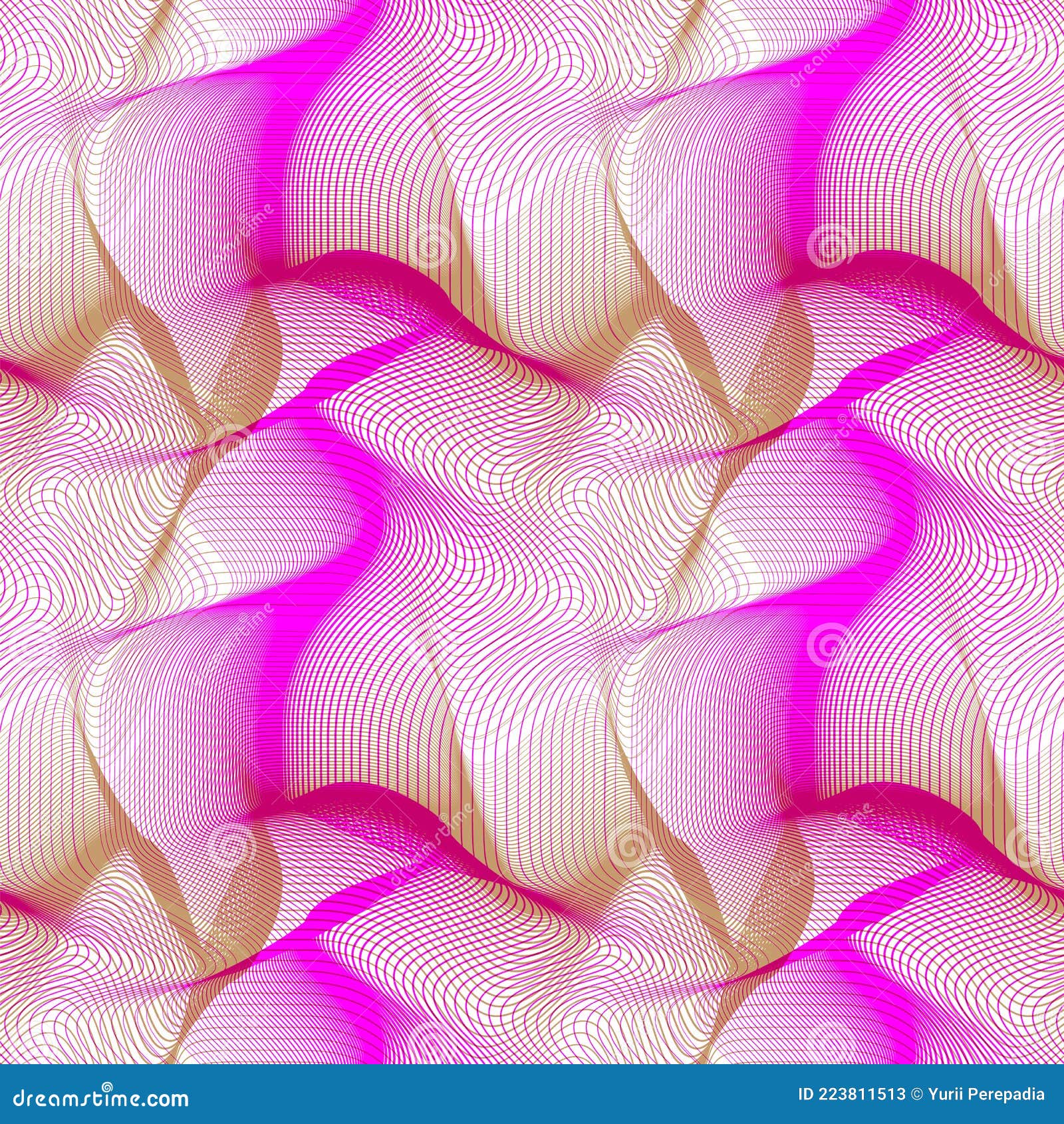 Vector Moire Repeatable Pattern of Pink and Brown Lines. Abstract ...