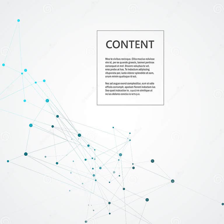 Vector Molecule Background and Blue Connection Dots and Lines Stock ...