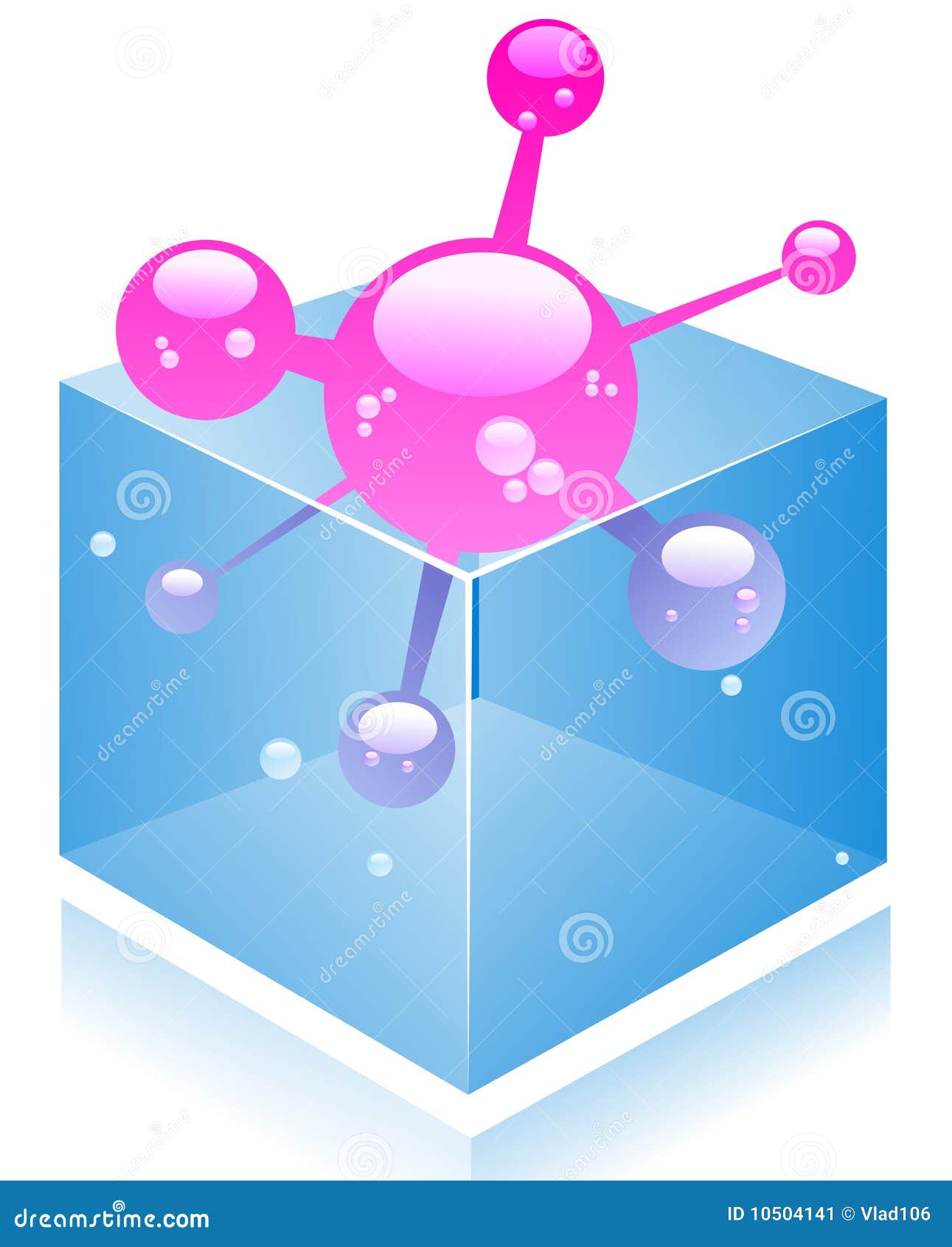 Vector Molecule in the Box. Stock Vector - Illustration of line ...