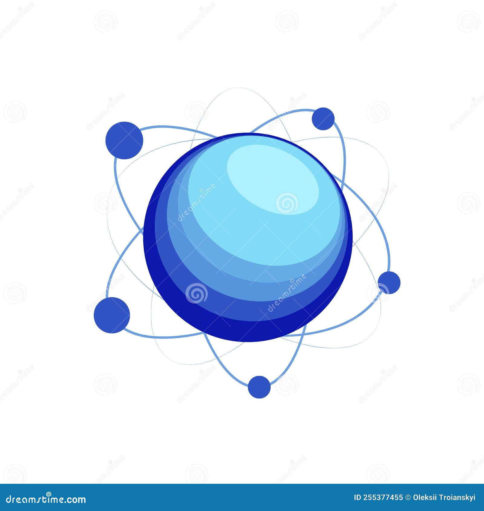 Vector Molecule Structure. Nucleus and Electrons Orbit Around Stock ...