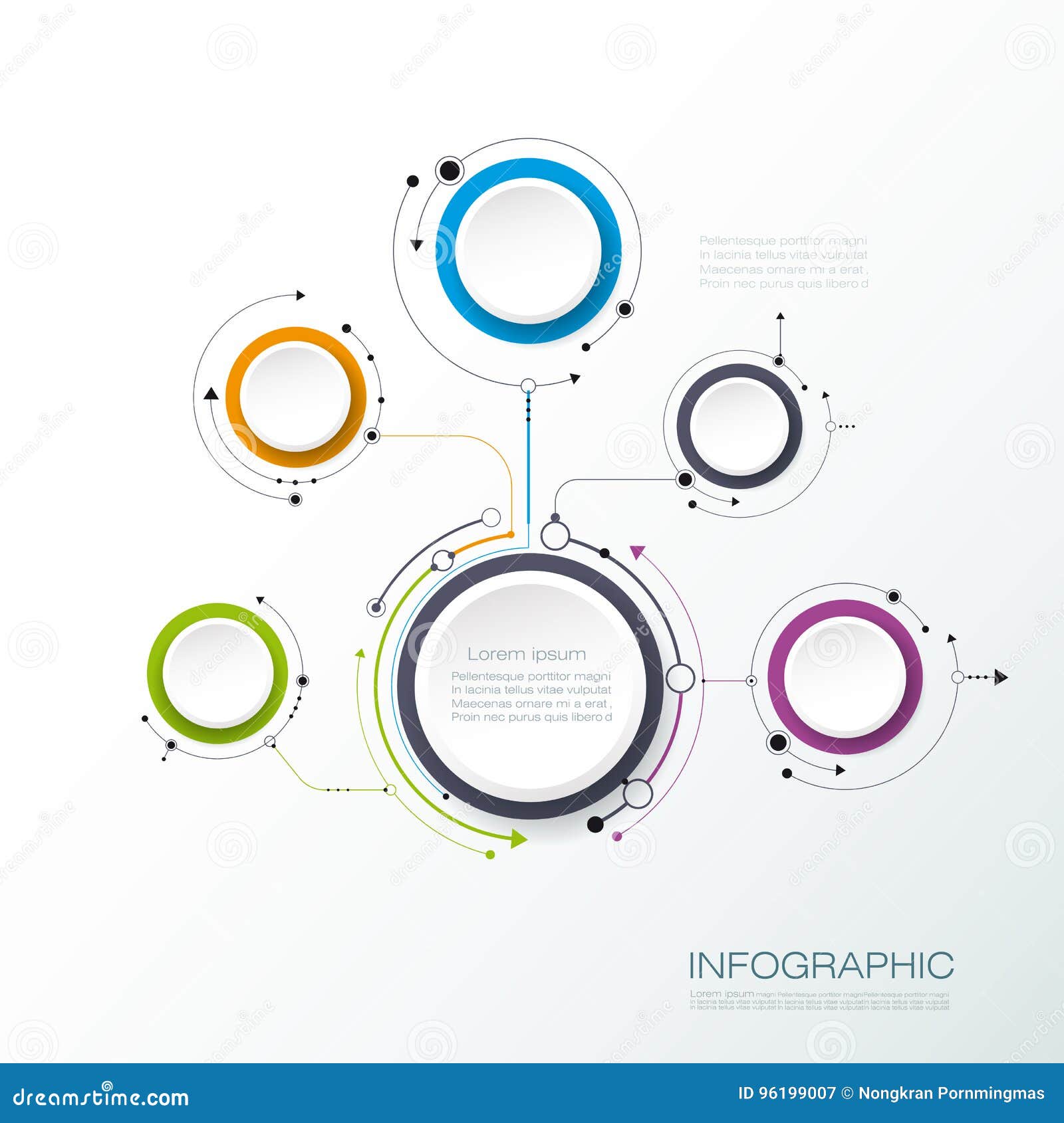 Vector Molecules Structure with 3D Paper Label for Infographic Stock ...