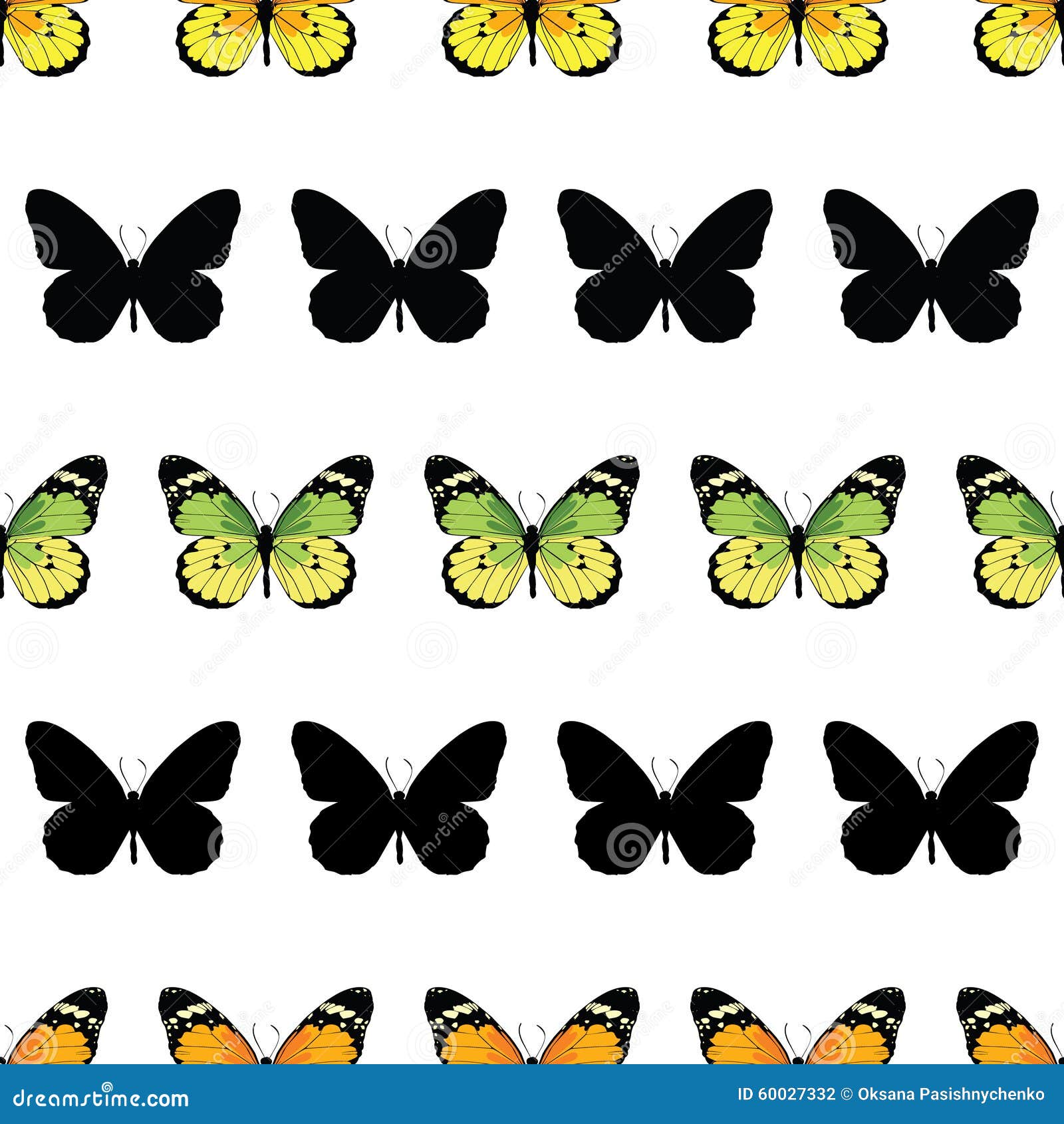 Vector Monarch Butterfly Stripes Seamless Pattern Stock Vector ...
