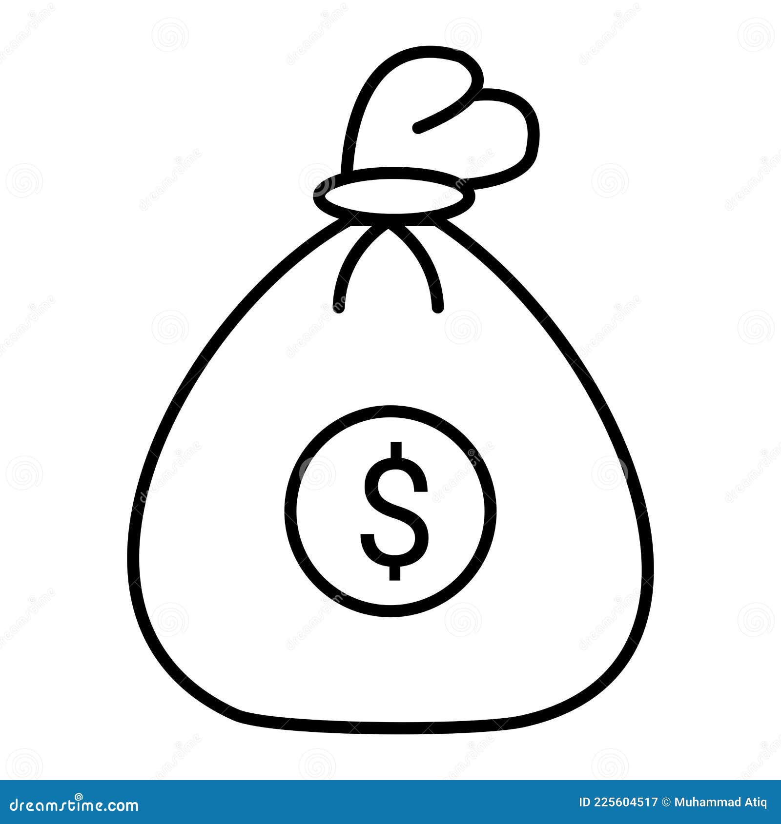 Vector Money Bag Outline Icon Design Stock Vector - Illustration of ...