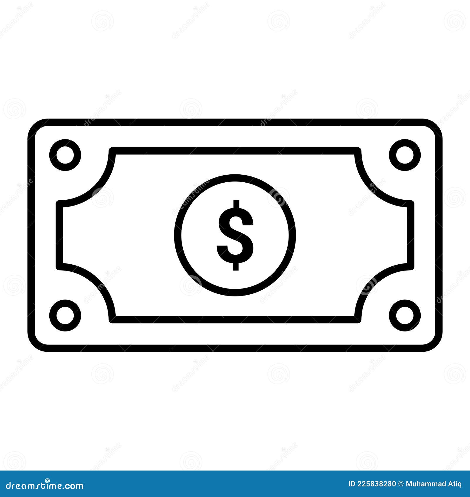 Vector Money Outline Icon Design Stock Vector - Illustration of icon ...