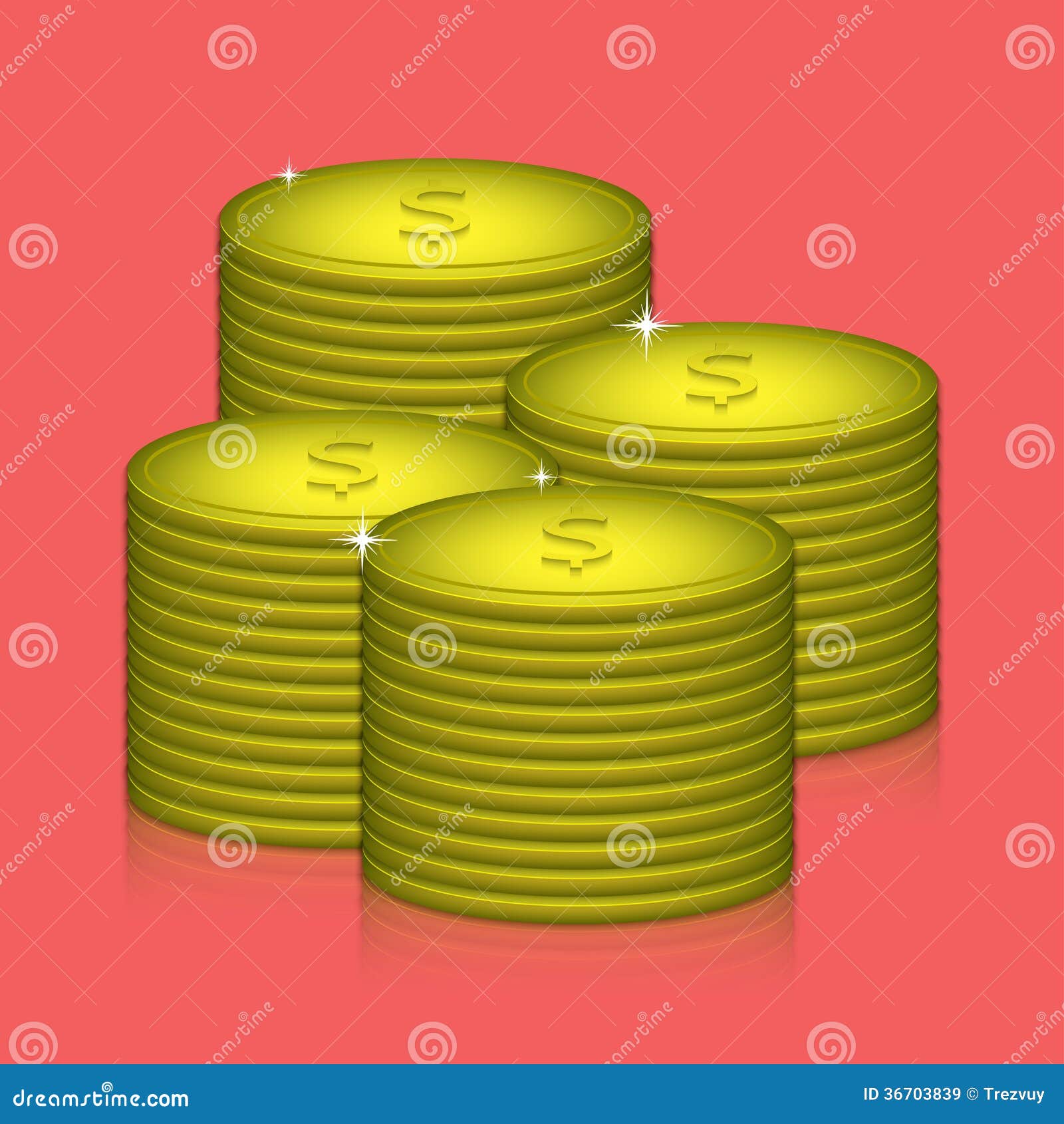 Vector Money on Red Background. Eps10 Stock Vector - Illustration of ...