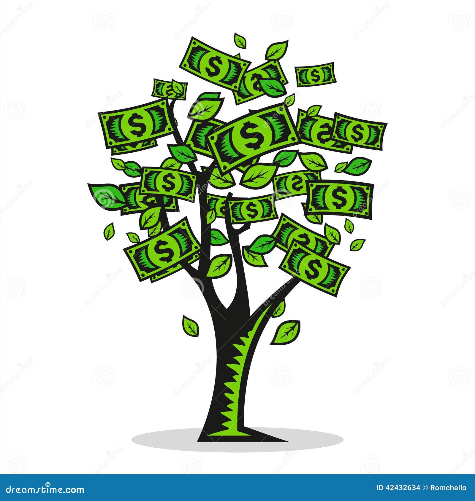 Vector money Tree stock illustration. Illustration of cash - 42432634