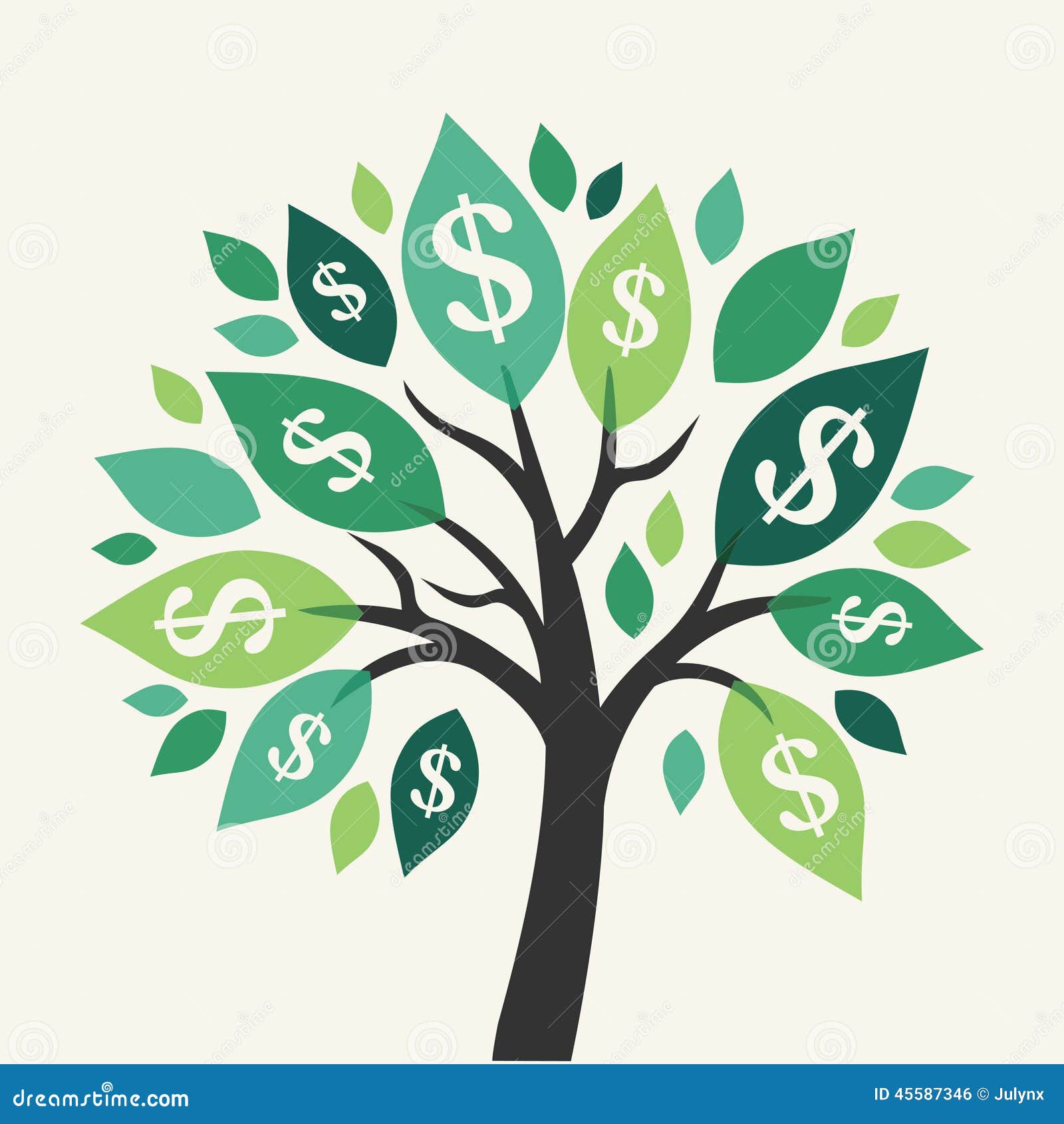 Vector money tree stock vector. Illustration of financial - 45587346