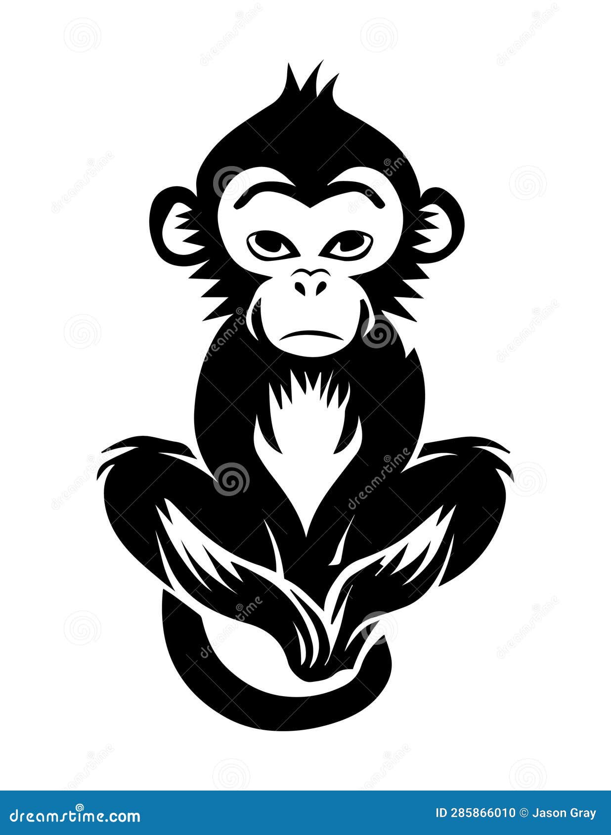 Vector Of A Monkey Design On White Background. Wild Animal. Easy ...