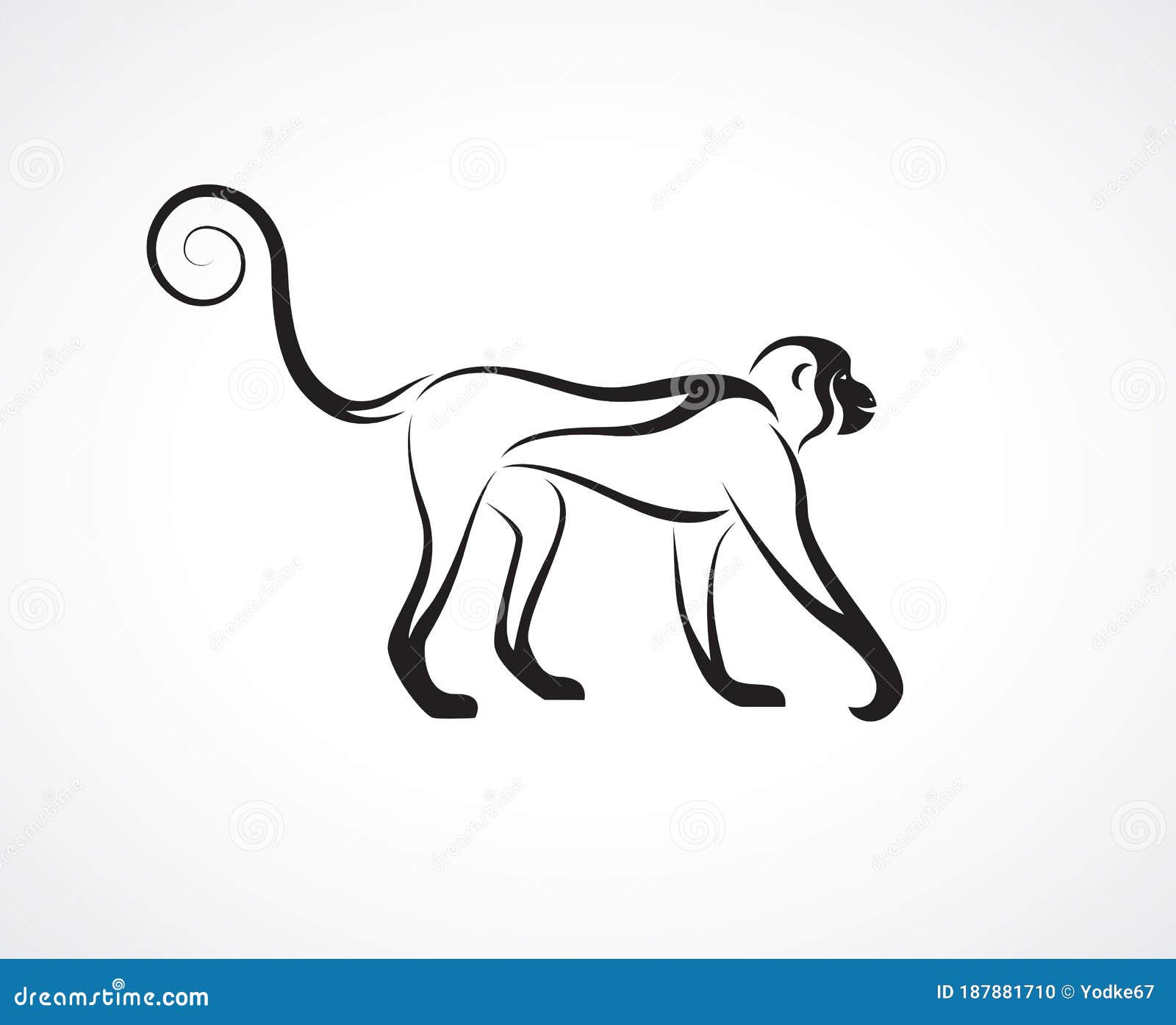 Vector Of A Monkey Design On White Background. Wild Animal. Easy ...