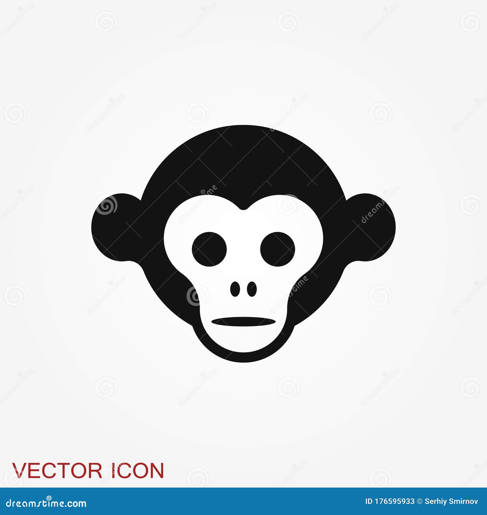 Vector Monkey Icon Isolated on Background. Animal Symbol Stock ...