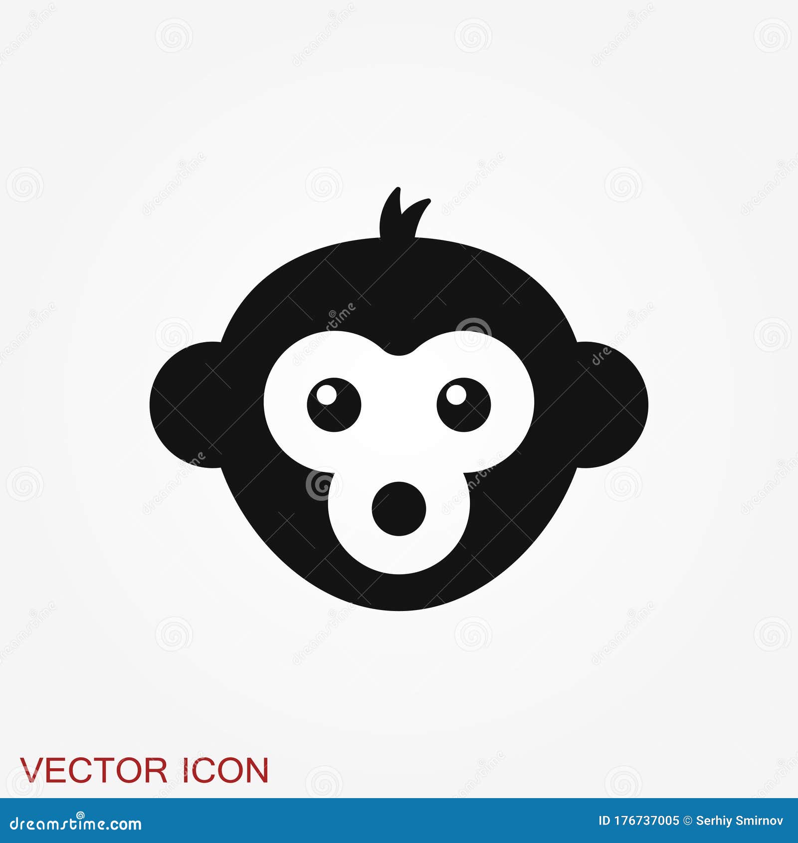Vector Monkey Icon Isolated on Background. Animal Symbol Stock ...