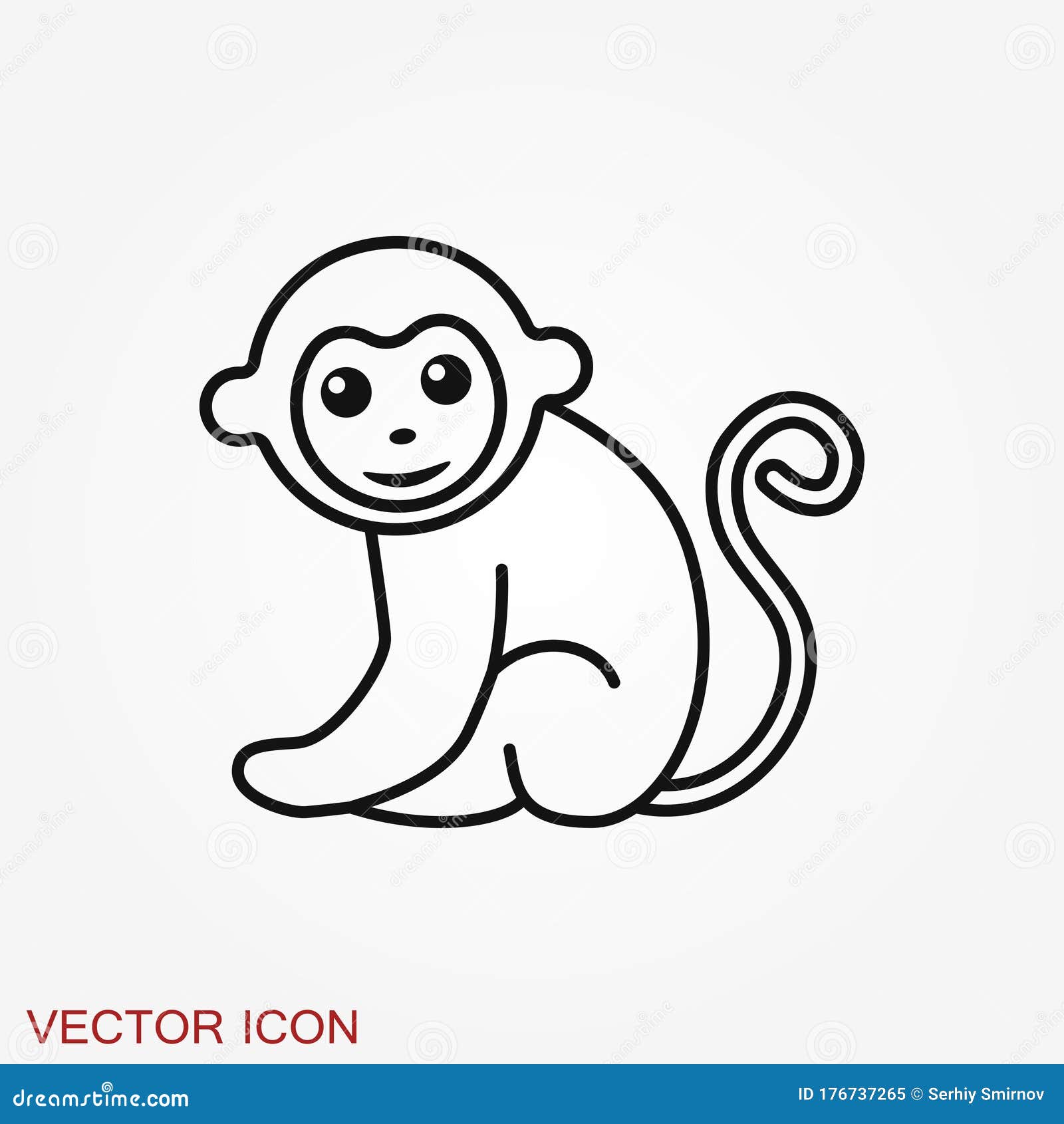 Vector Monkey Icon Isolated on Background. Animal Symbol Stock ...