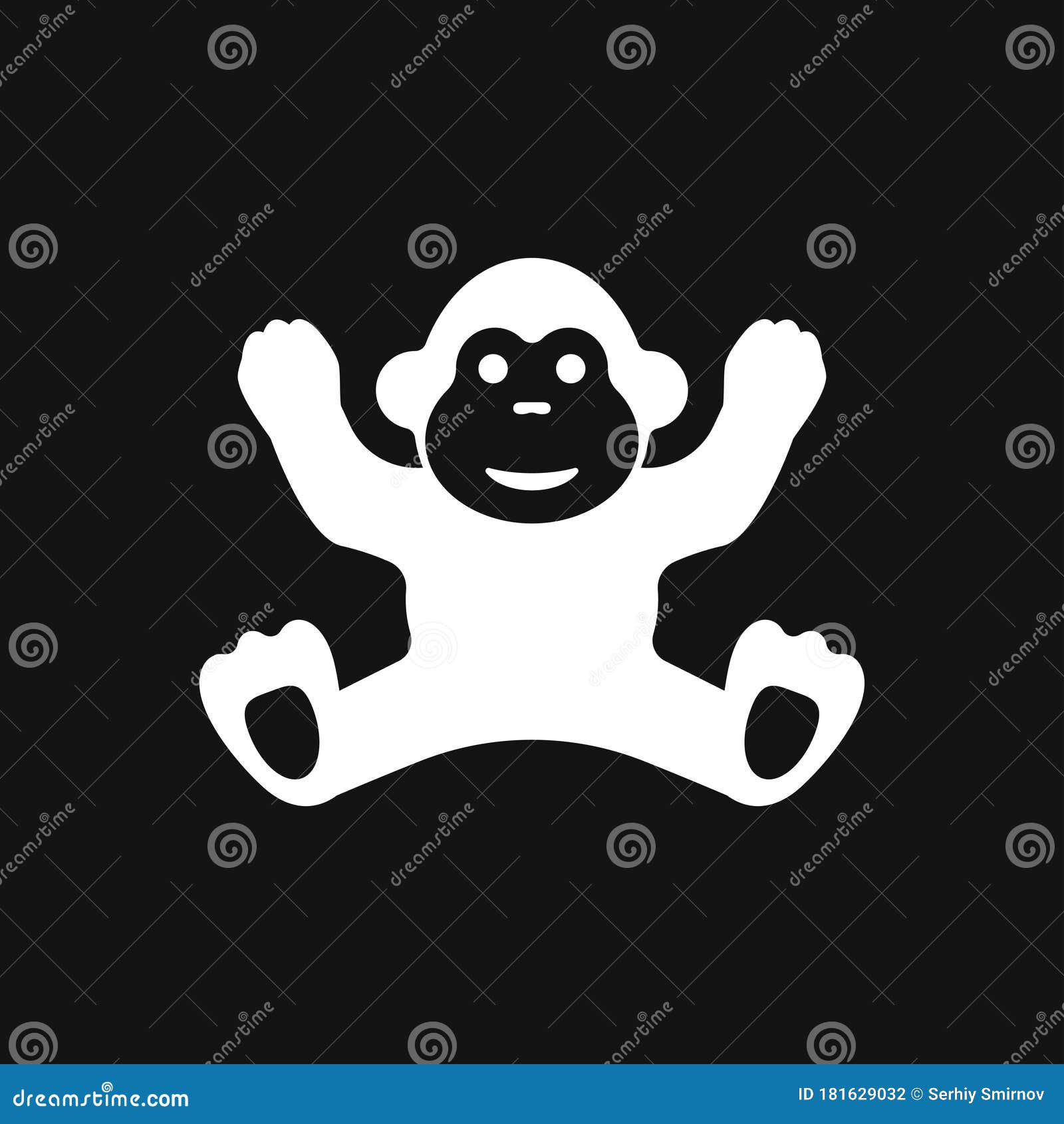 Vector Monkey Icon Isolated on Background. Animal Symbol Stock ...