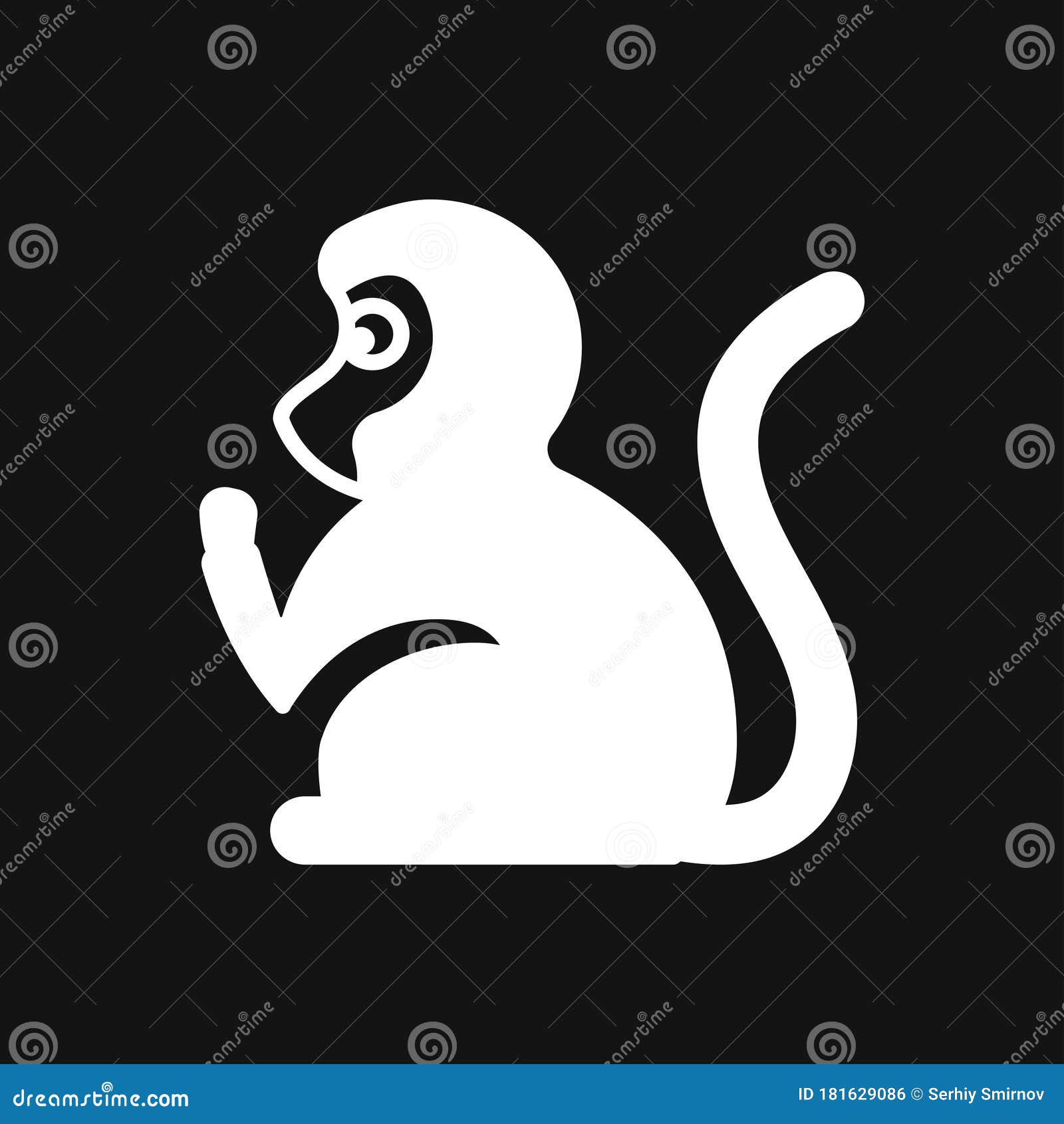 Vector Monkey Icon Isolated on Background. Animal Symbol Stock ...