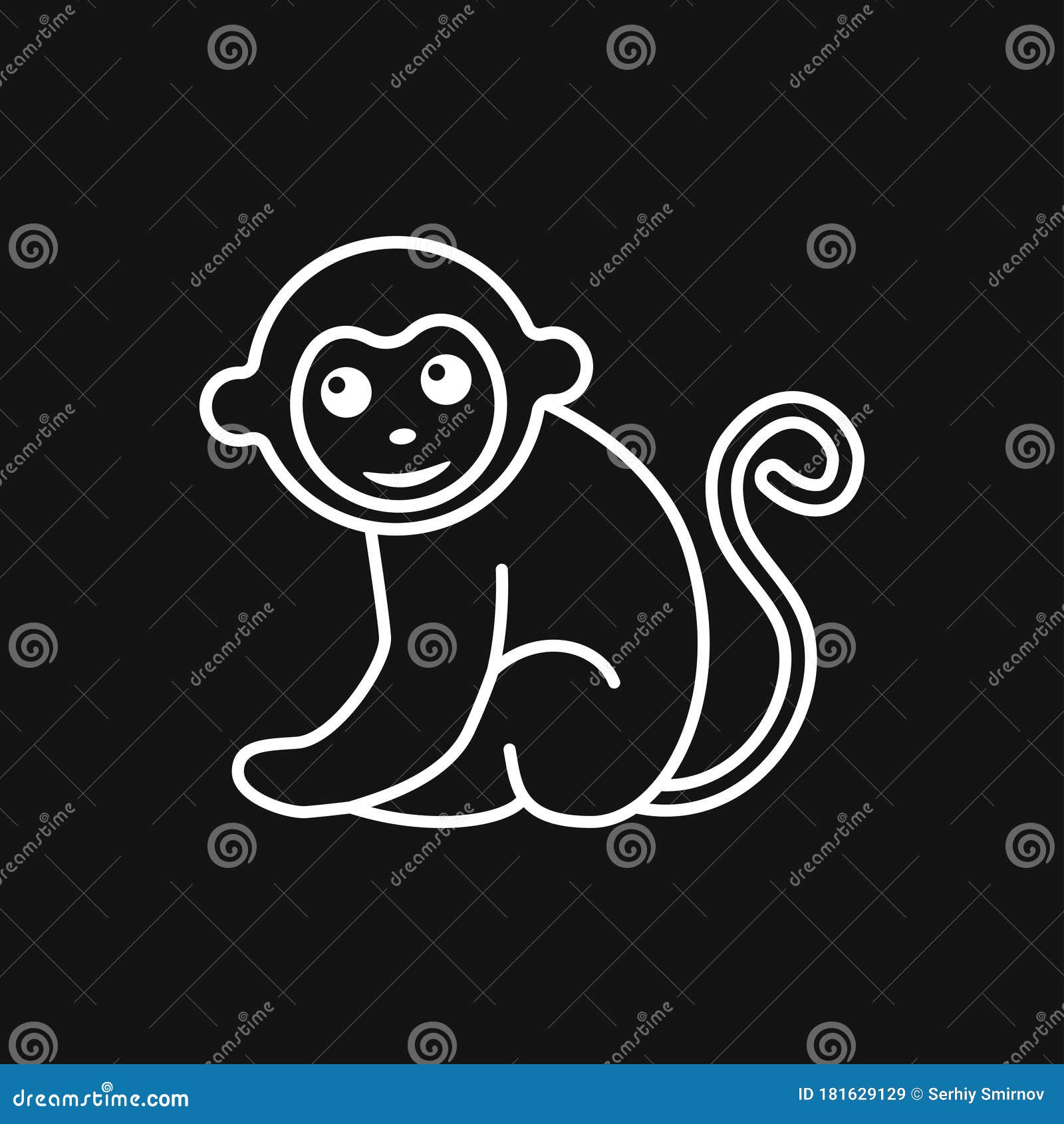 Vector Monkey Icon Isolated on Background. Animal Symbol Stock ...
