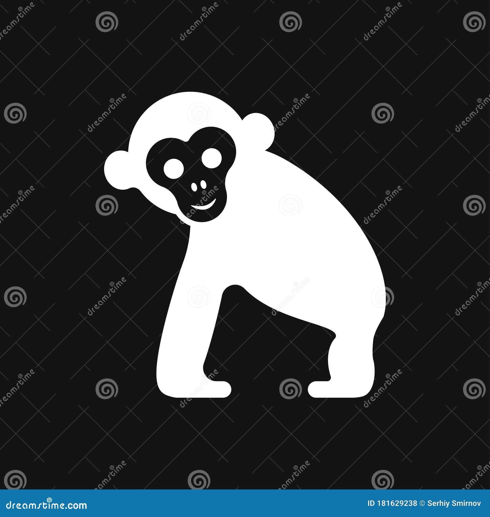 Vector Monkey Icon Isolated on Background. Animal Symbol Stock ...