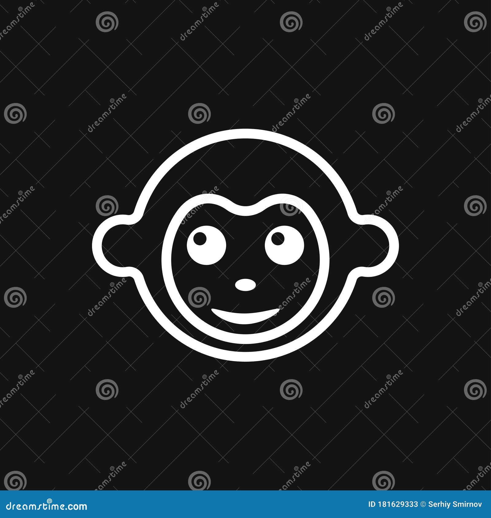 Vector Monkey Icon Isolated on Background. Animal Symbol Stock ...