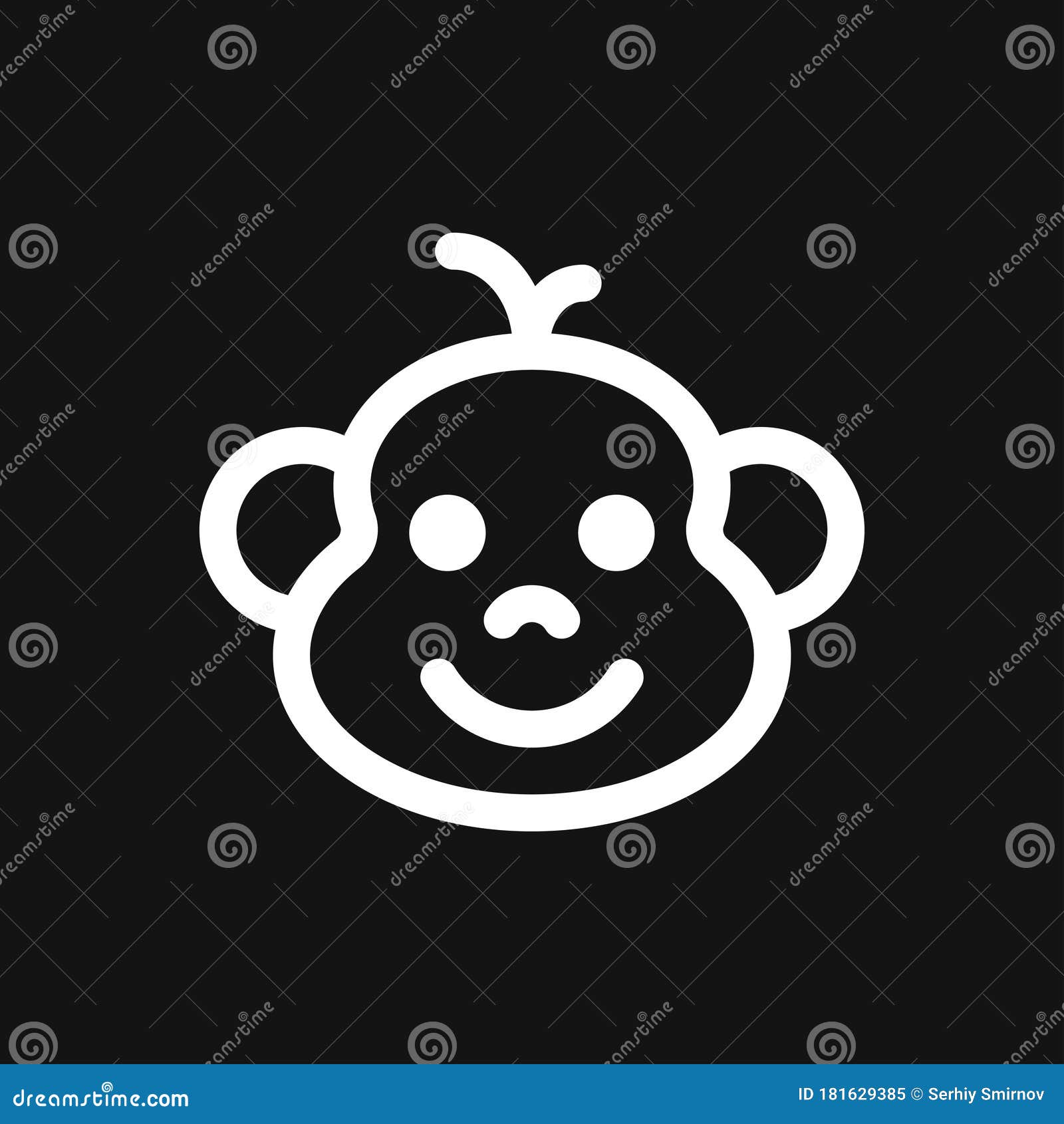 Vector Monkey Icon Isolated on Background. Animal Symbol Stock ...