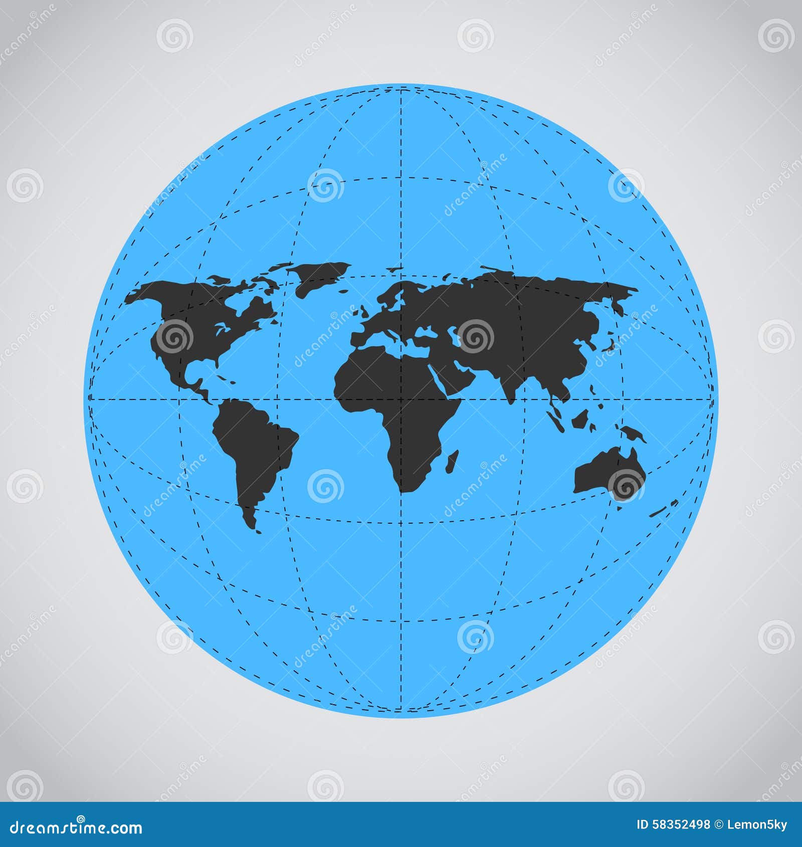 Vector Mono Blue Illustration of Earth Made. Stock Vector ...
