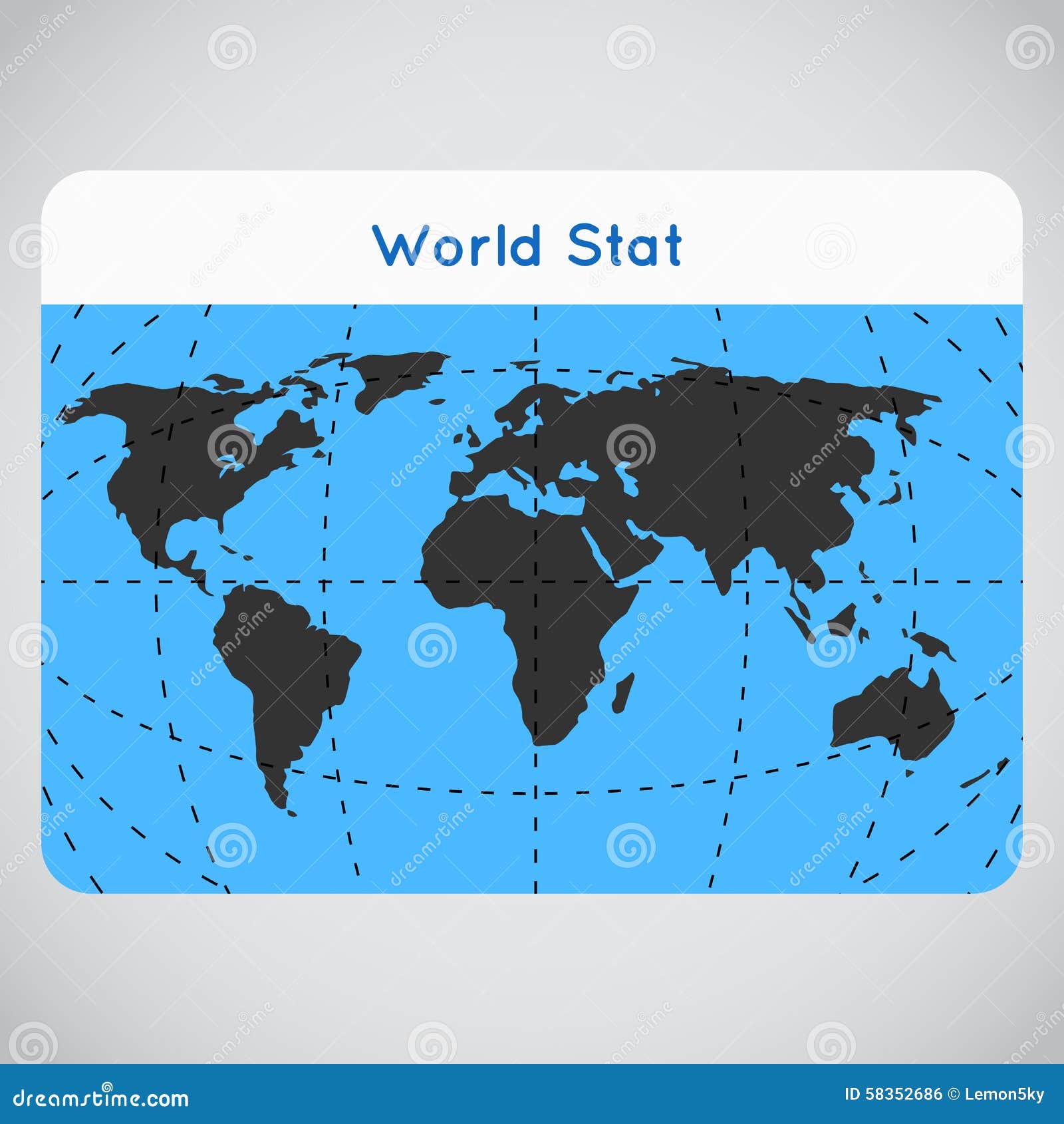 Vector Mono Blue Illustration of Earth Made. Stock Vector ...